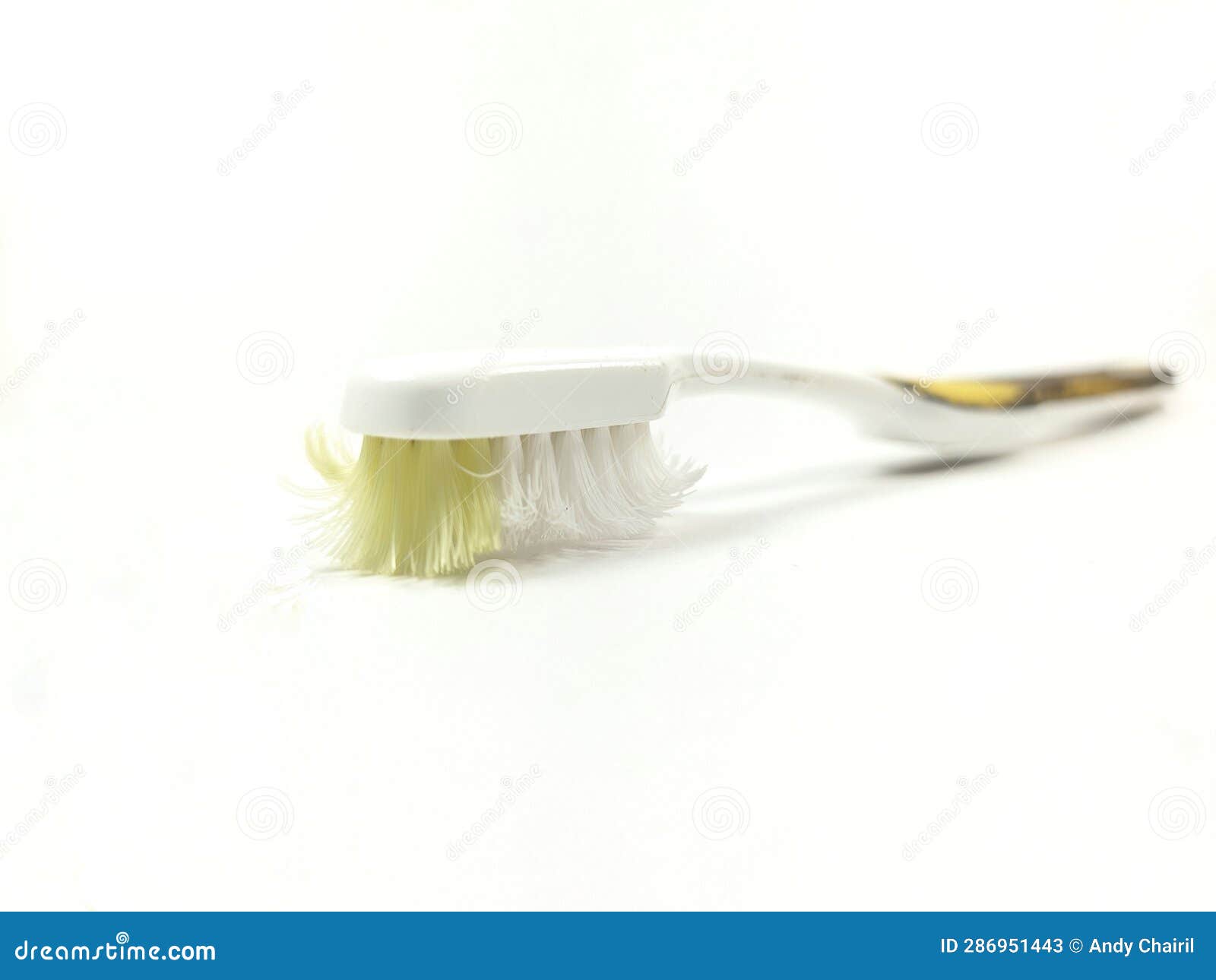 Old Used Toothbrush on Isolated White Background Stock Image - Image of ...