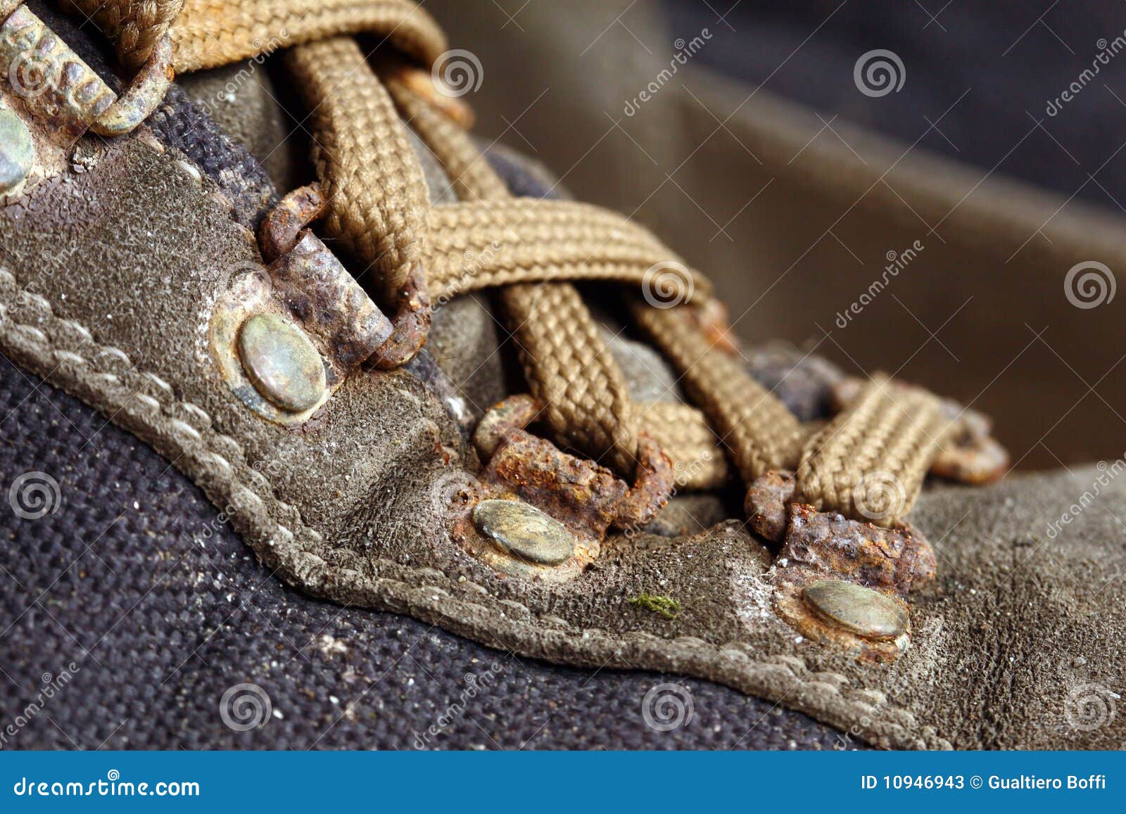Old used trekking shoes stock image. Image of ladies - 10946943