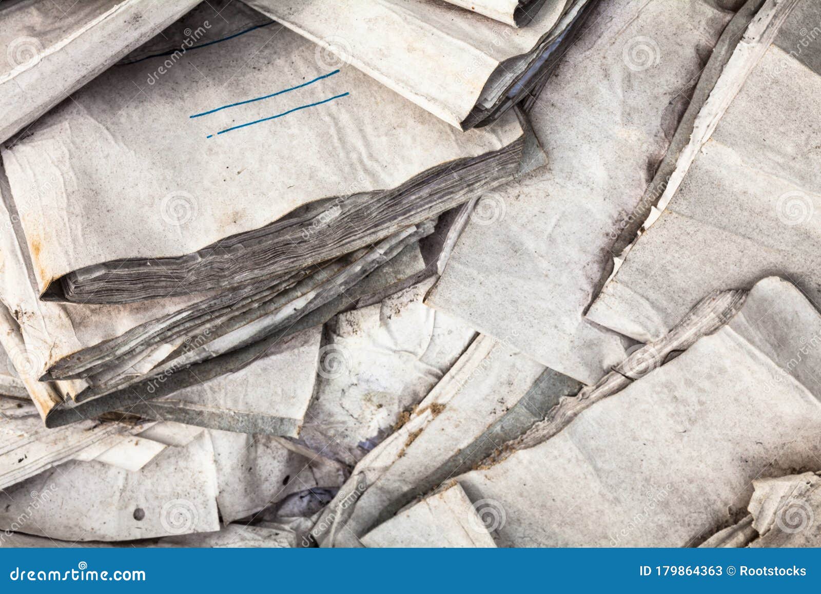 Old Useless Paper Documents on the Landfill Stock Image - Image of ...