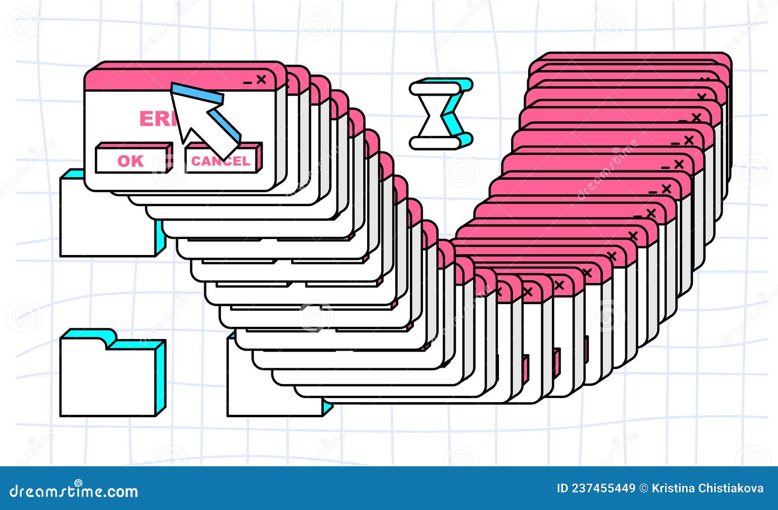 Vaporwave 80s Interface Screen. Retro Terminal Or Old Computer Screen ...