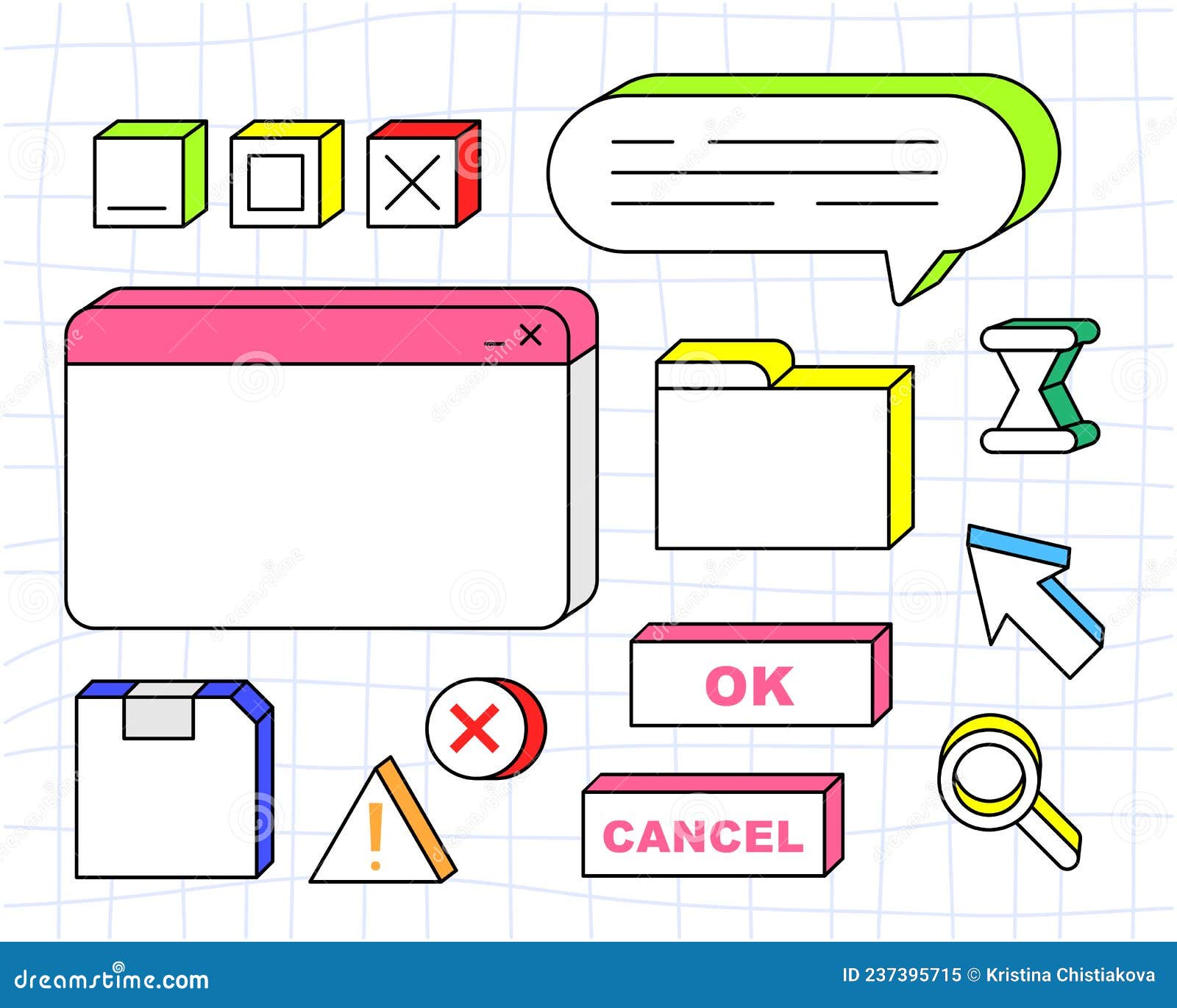 Vaporwave 80s Interface Screen. Retro Terminal Or Old Computer Screen ...