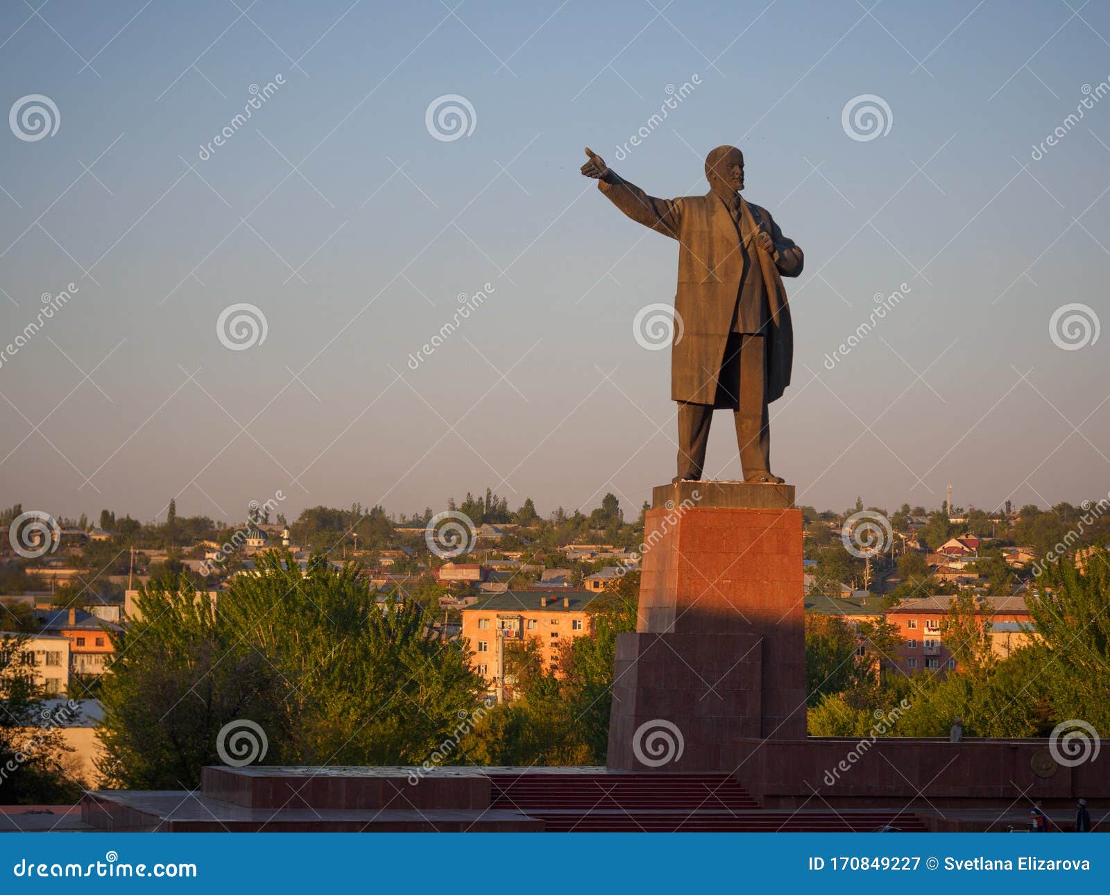 Old USSR monument of Lenin stock image. Image of monument - 170849227