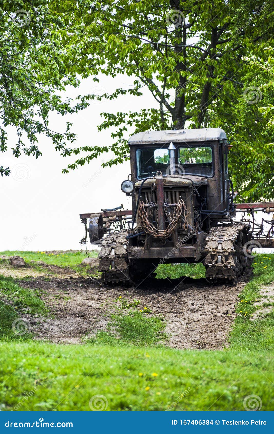 The old tractor stock photo. Image of transportation - 167406384
