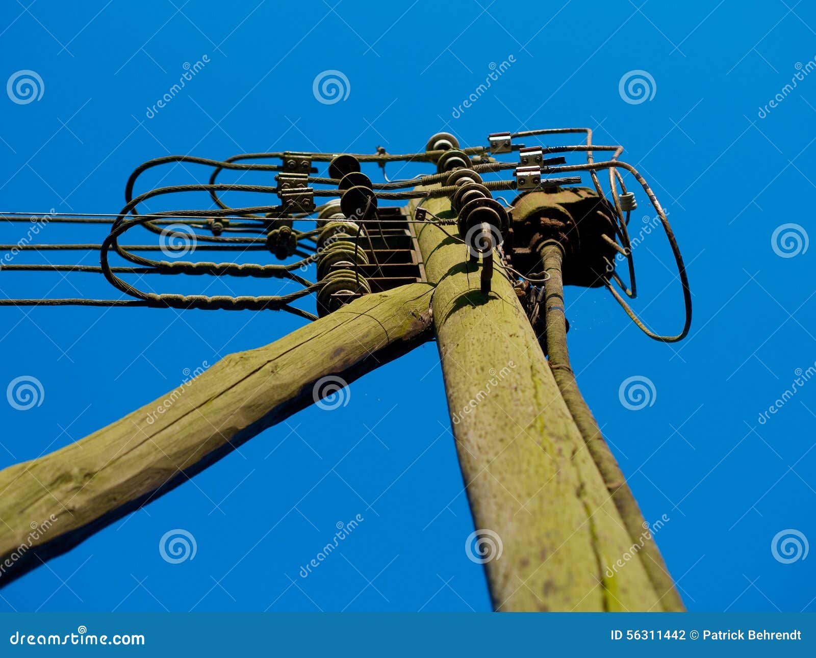 Old utility pole wood stock photo. Image of industrial - 56311442