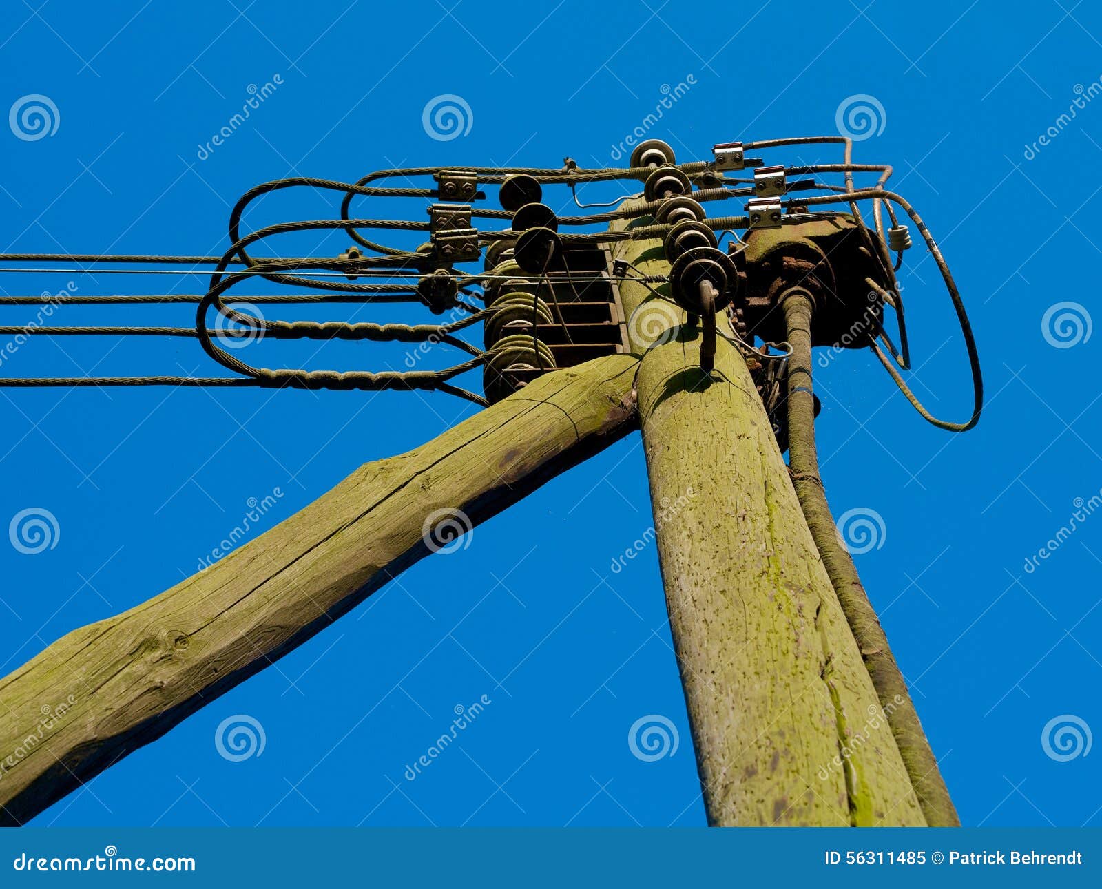 Old Utility Power Pole Wood Stock Image - Image of wood, industrial ...