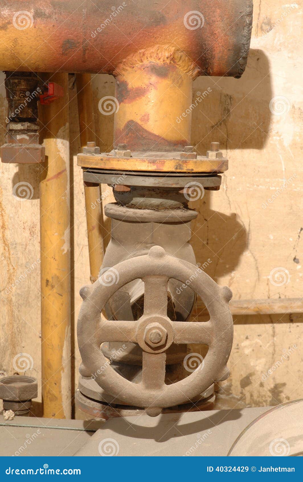 Old valve and pipes stock image. Image of pipe, heating - 40324429