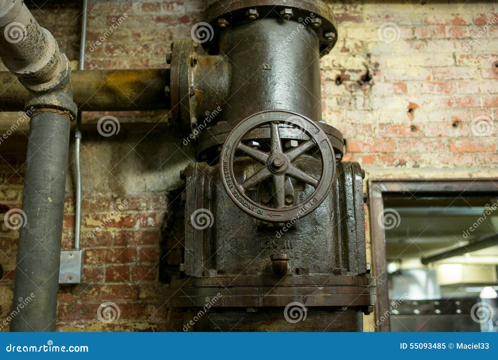 Old valve with pipes stock image. Image of brass, steel - 55093485