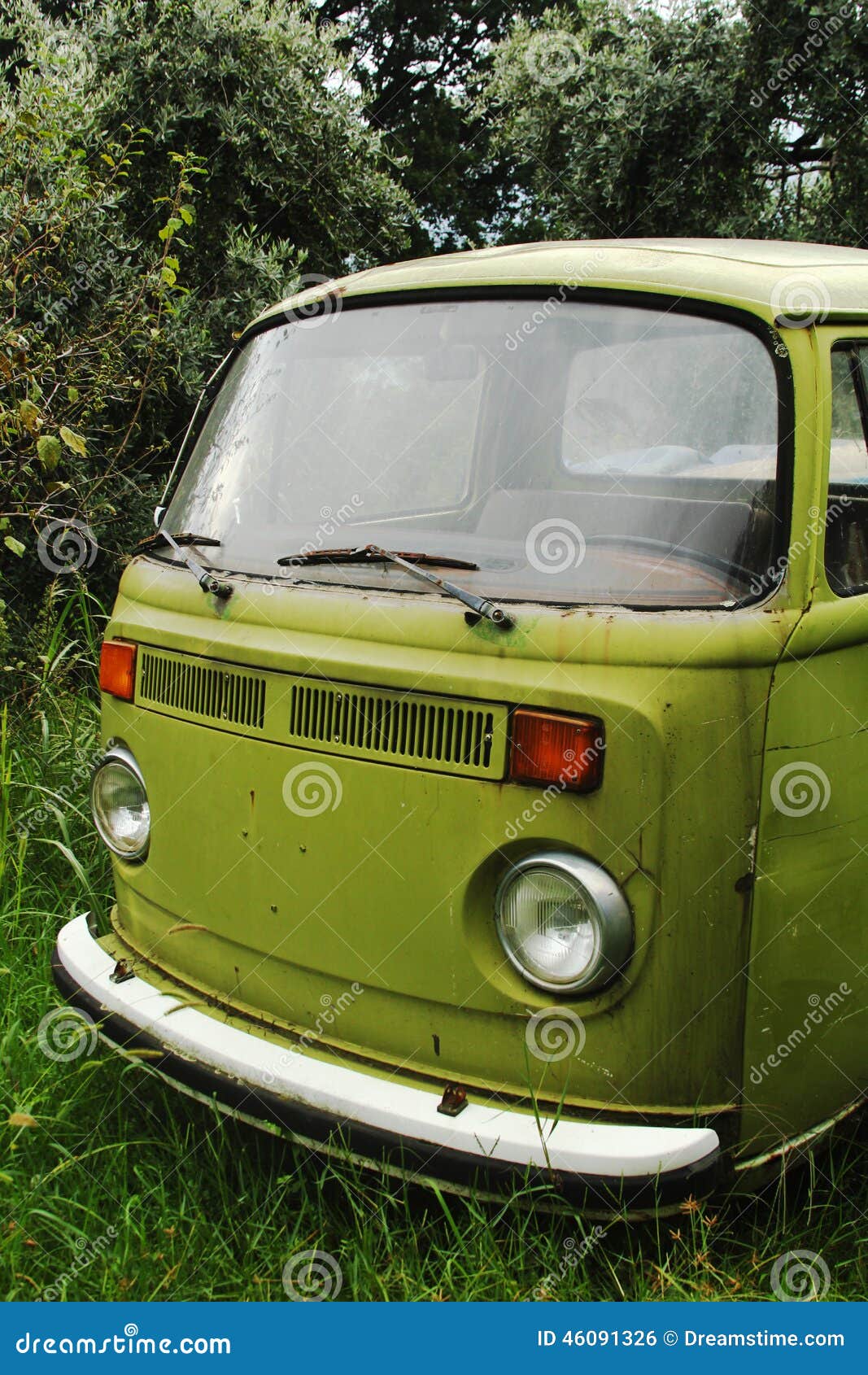 Old van stock photo. Image of green, ride, road, classic - 46091326