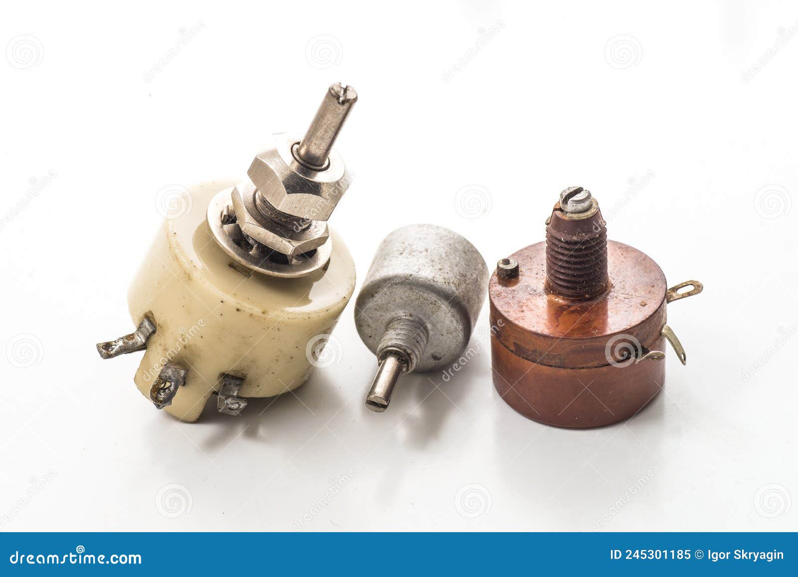 Variable Resistors In A Very Compact Housing On A Circuit Board Stock ...