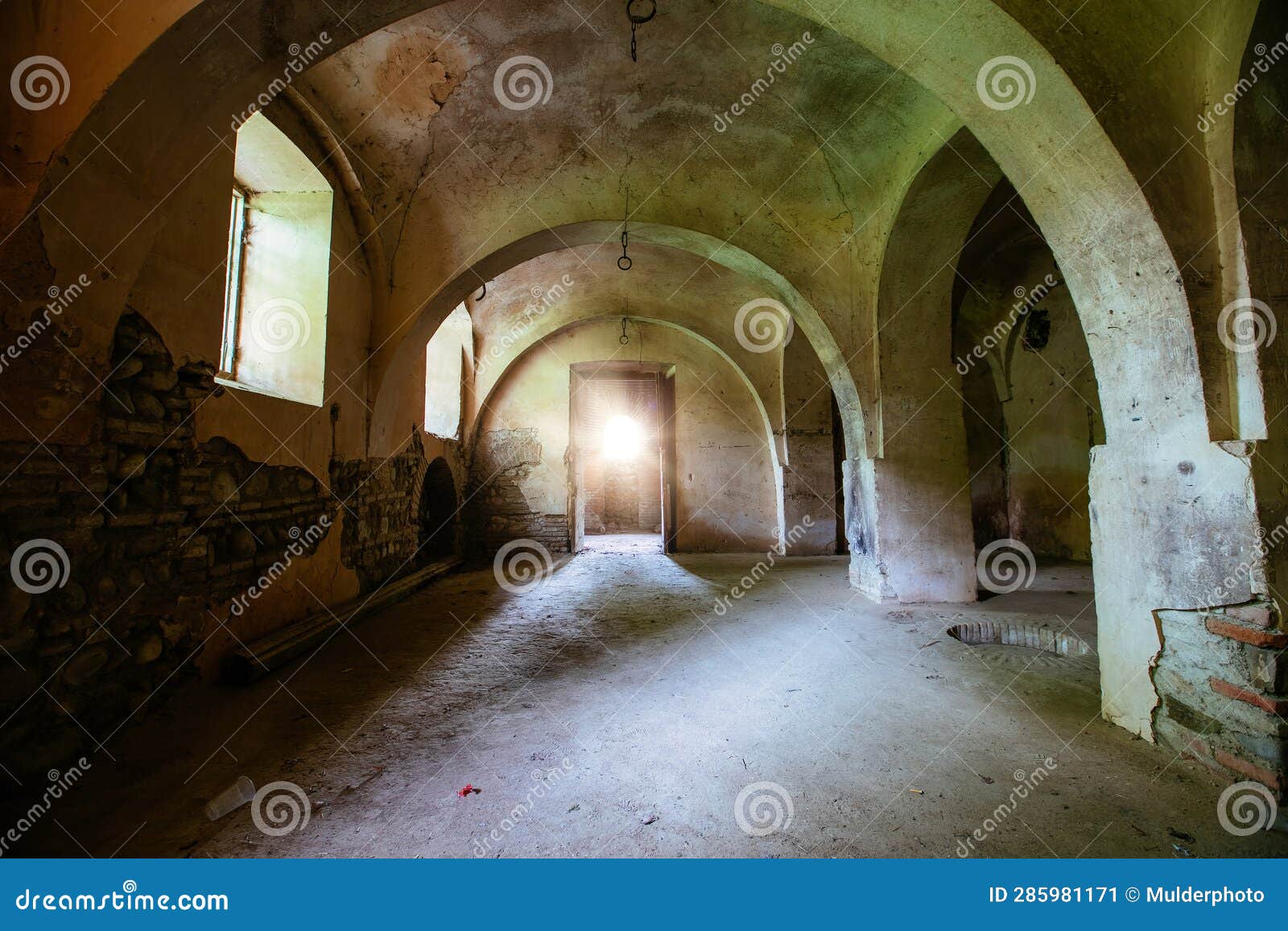 Old Vaulted Basement Under Abandoned Castle Stock Image - Image of ...