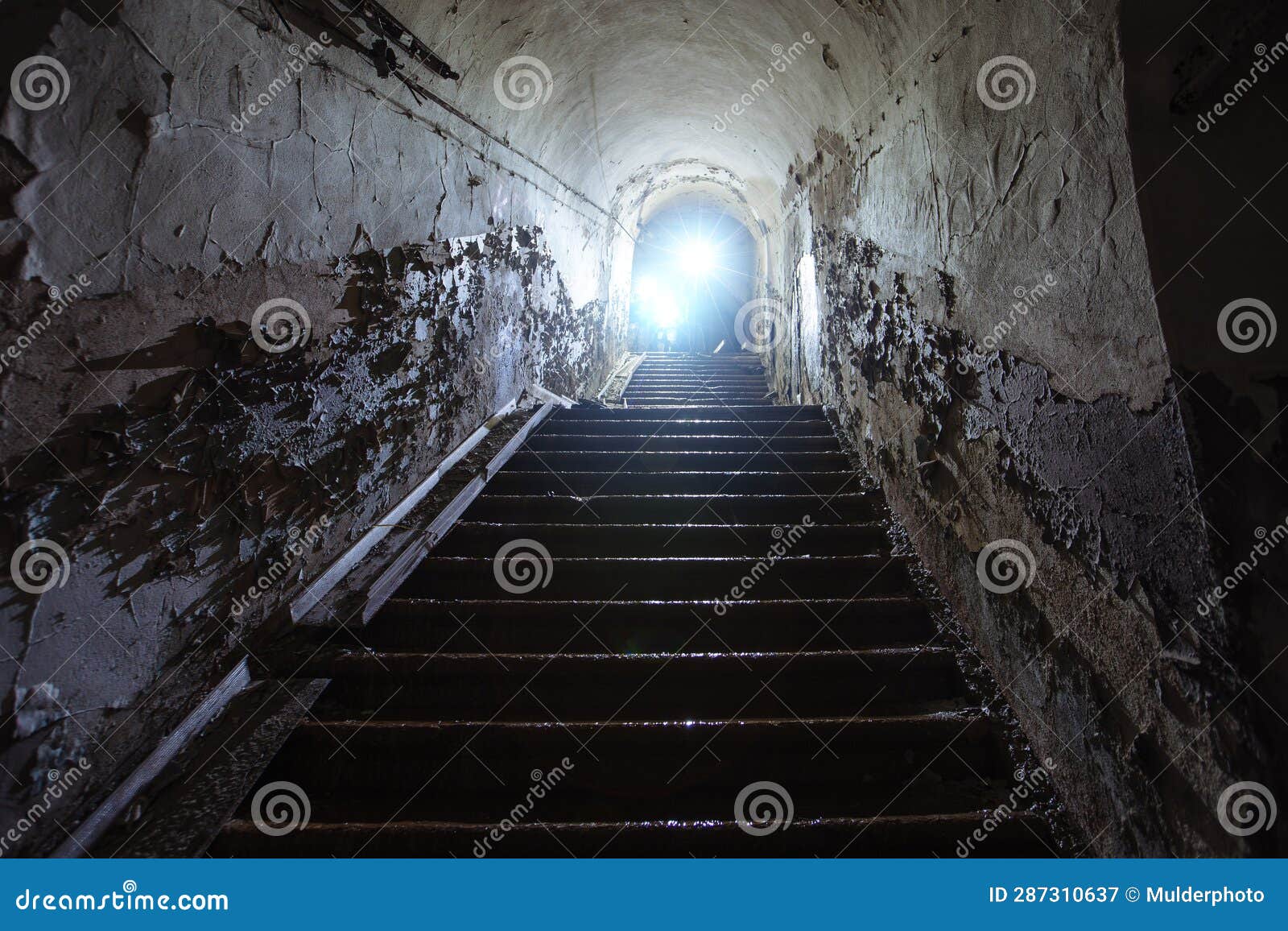Old Vaulted Corridor of Soviet Bunker, Echo of Cold War Stock Image ...