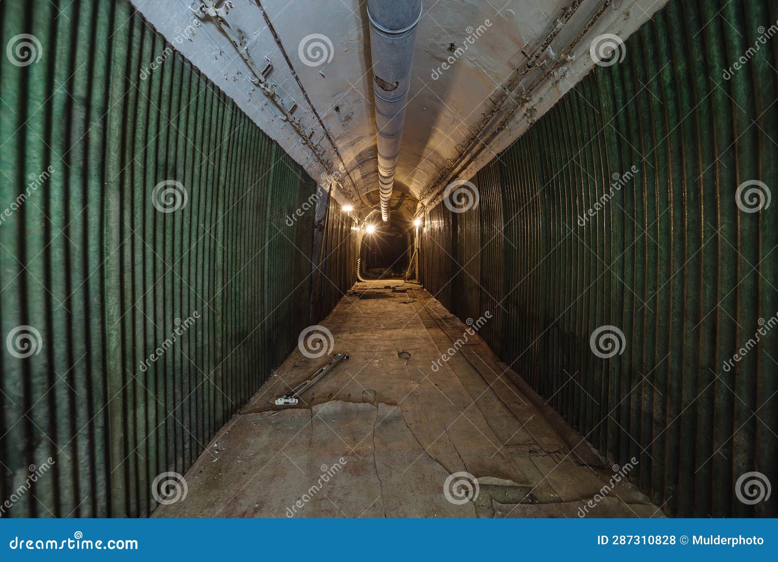 Old Vaulted Corridor of Soviet Bunker, Echo of Cold War Stock Photo ...