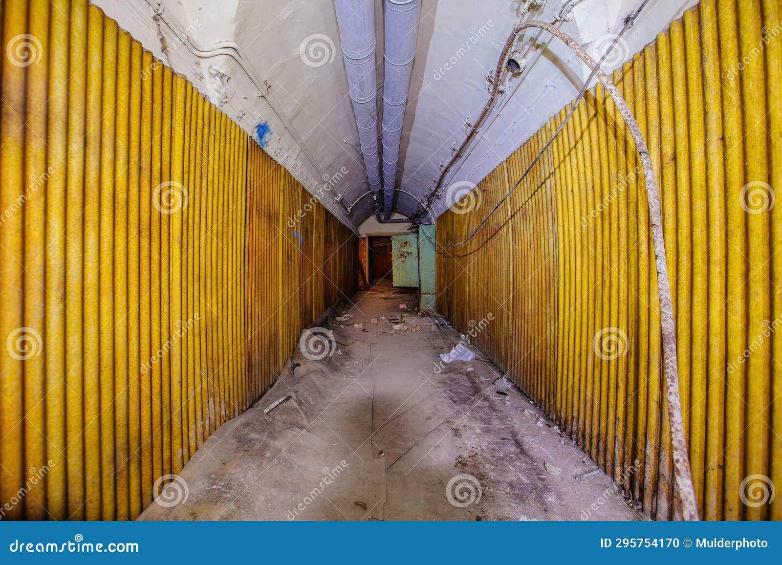 Old Vaulted Corridor of Soviet Bunker, Echo of Cold War Stock Photo ...