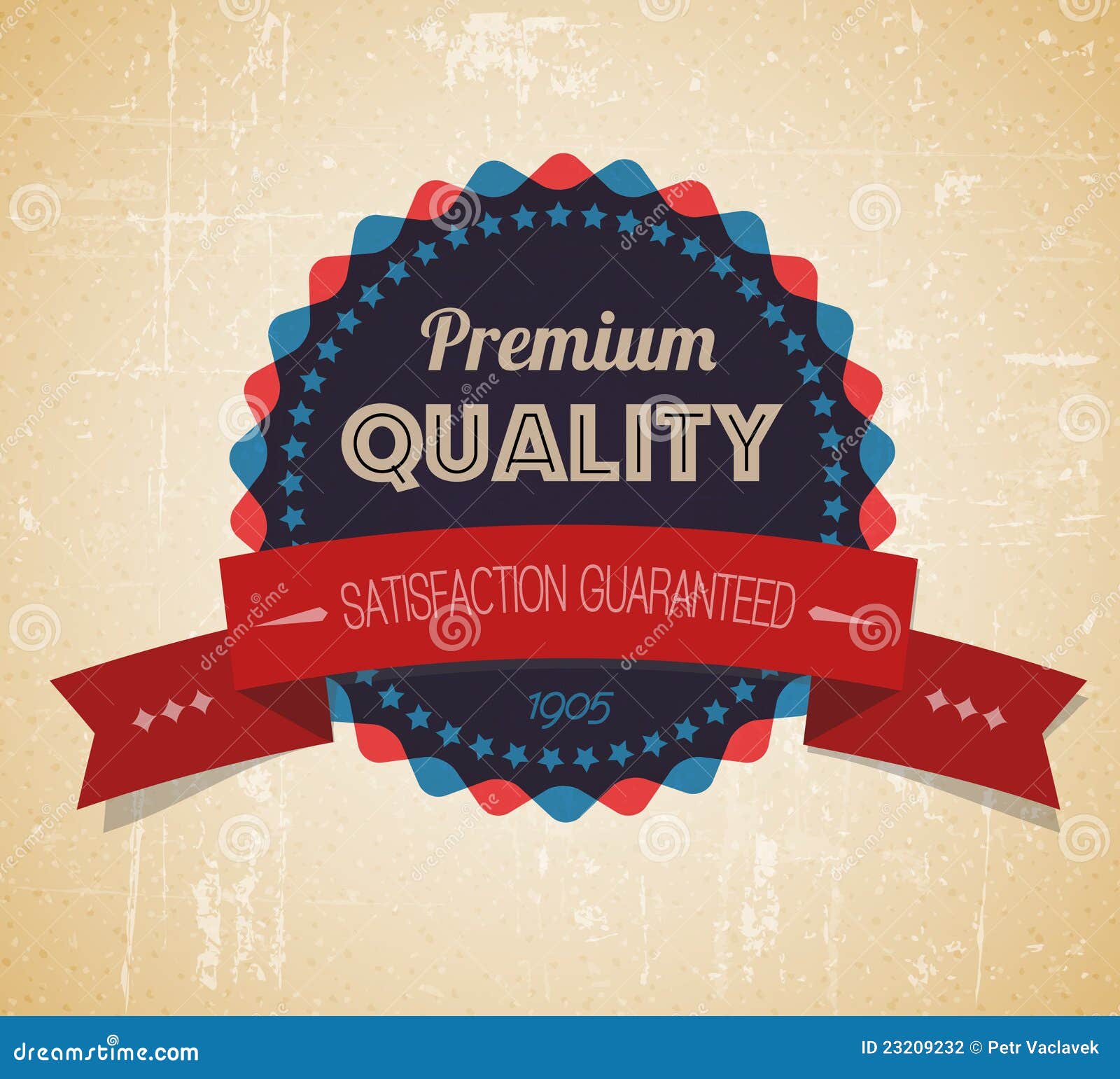 Old Vector Round Retro Vintage Grunge Label Stock Vector - Illustration ...