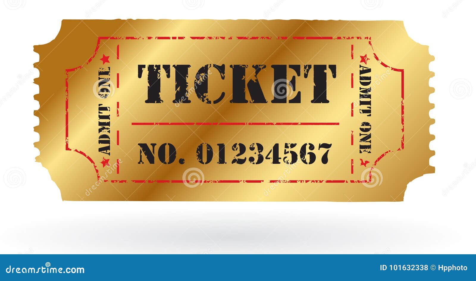 Old Vector Vintage Paper Ticket with Number Stock Vector - Illustration ...