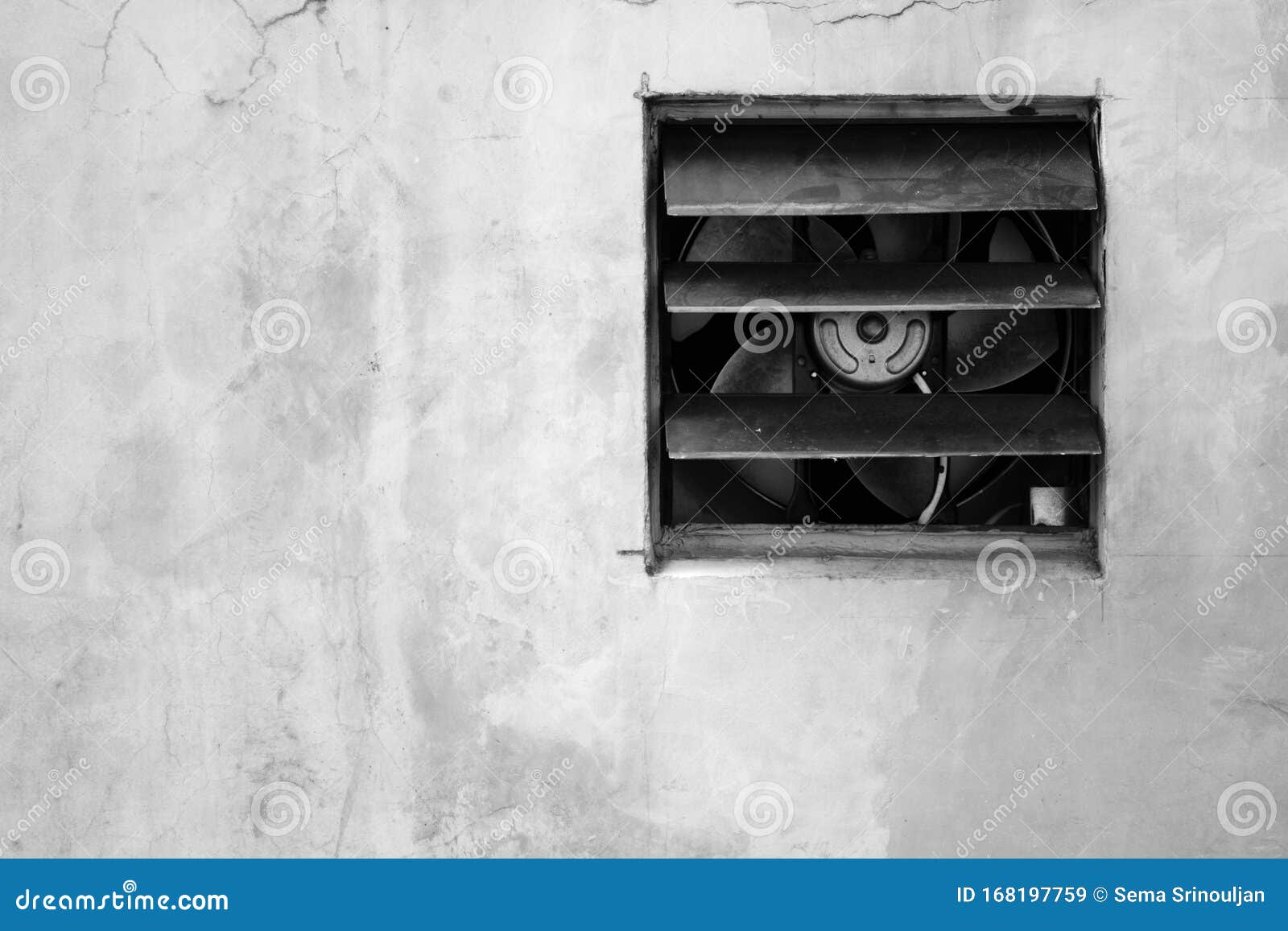 Old Ventilation System at Cement Wall Stock Image - Image of cool ...