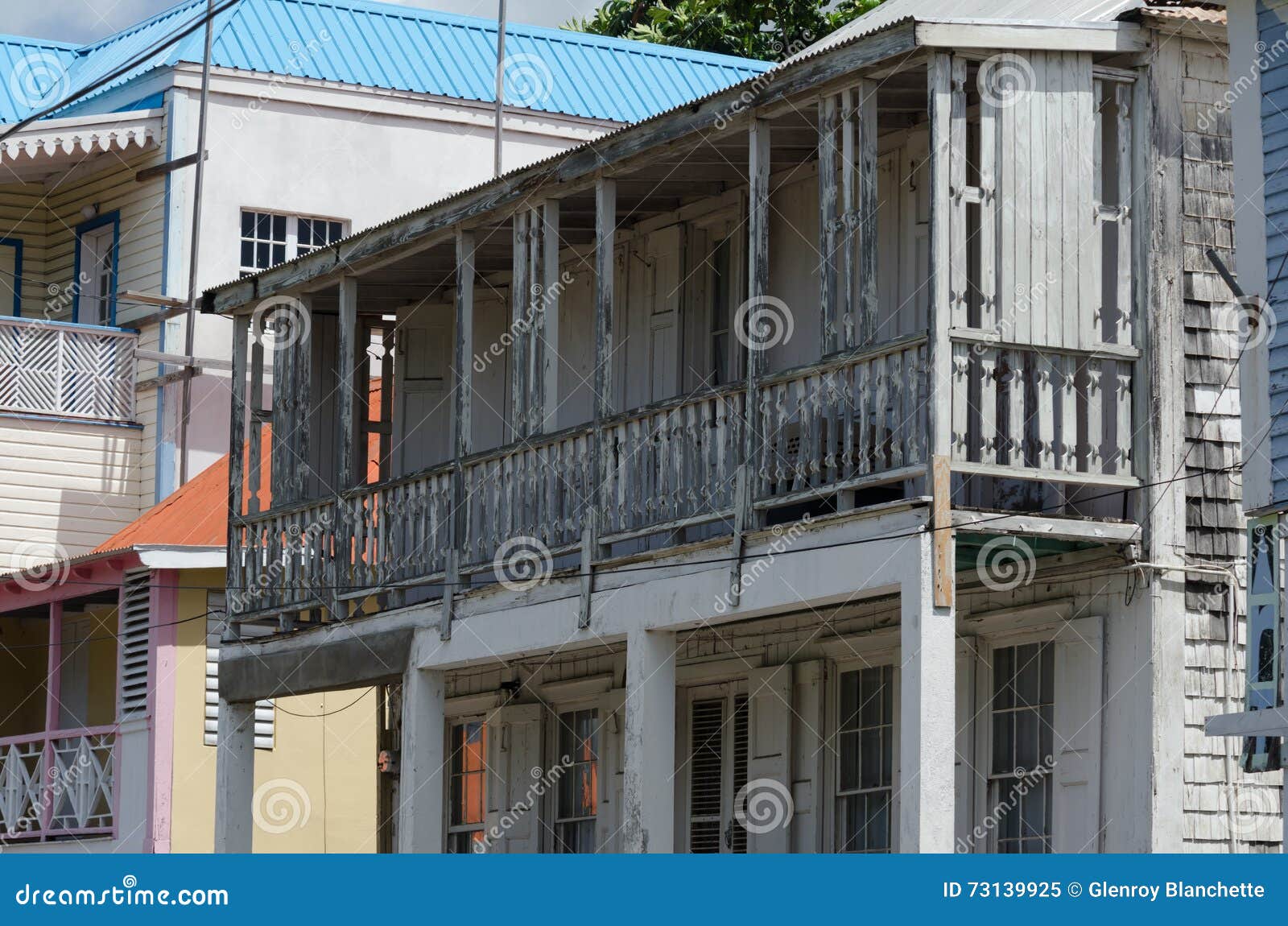 Old Verandah stock image. Image of stkitts, illumination - 73139925
