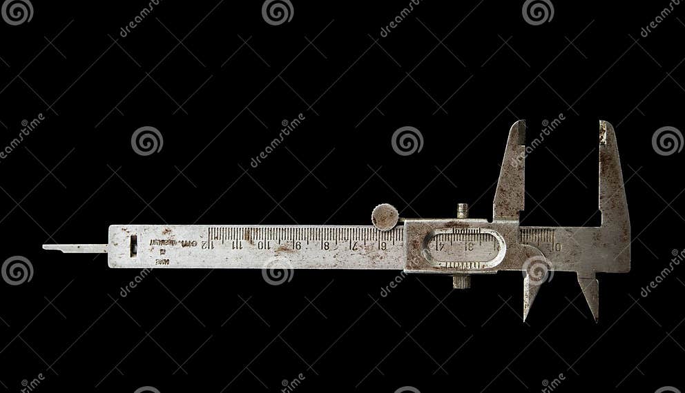 Old vernier calipers stock image. Image of metal, industrial - 24282095