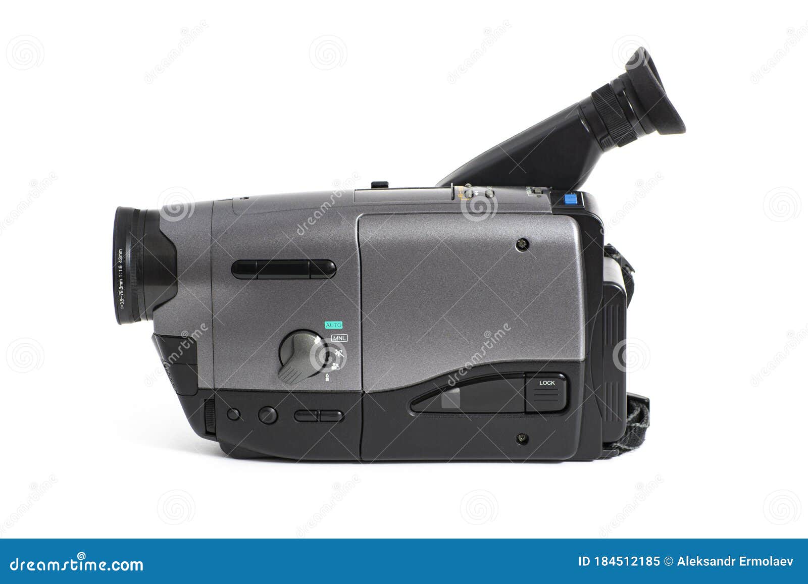 Old VHS Video Camera,isolated on White Background. Stock Image - Image ...