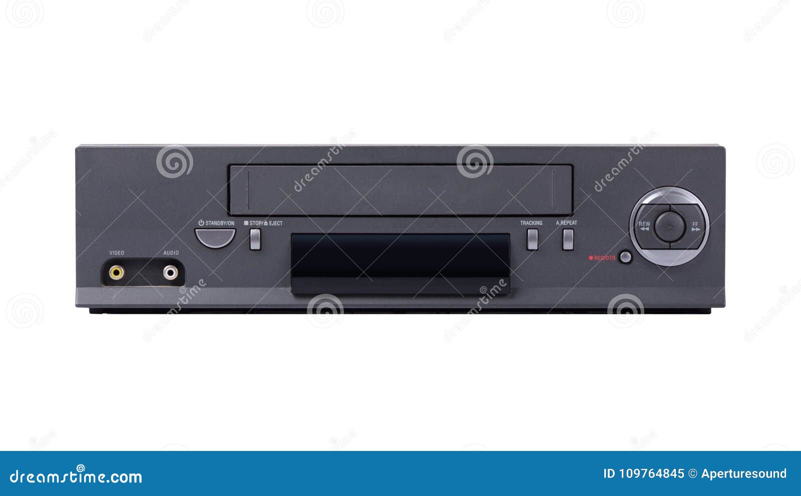 Old VHS video recorder stock image. Image of information - 109764845