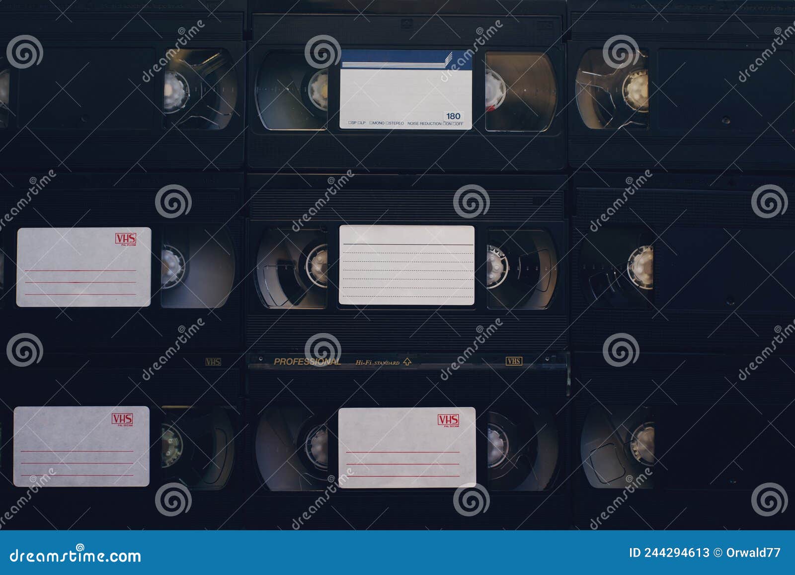 Old VHS video tapes stock image. Image of blank, information - 244294613
