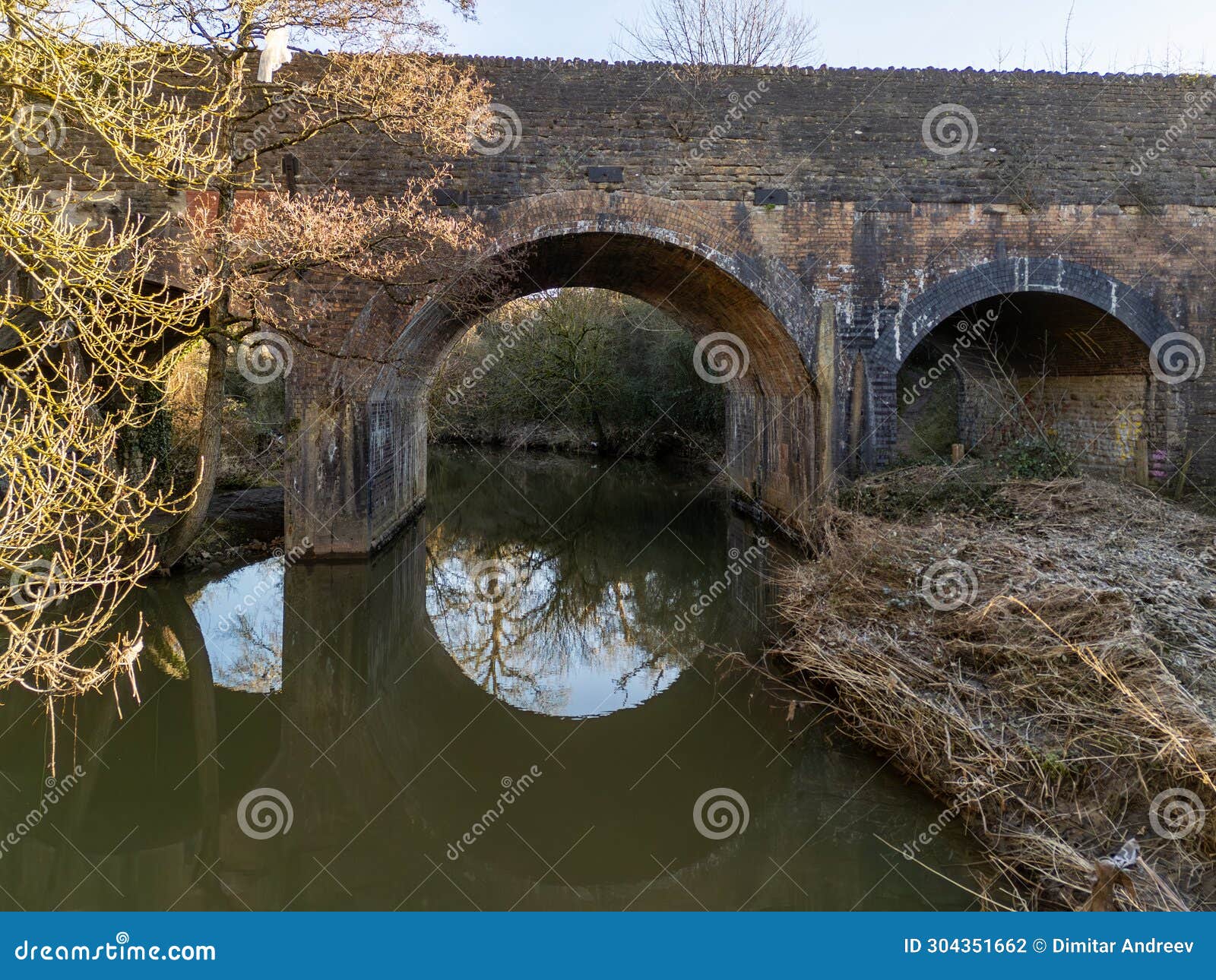 Train Viaduct Over Small River Stock Photo - Image of architecture ...