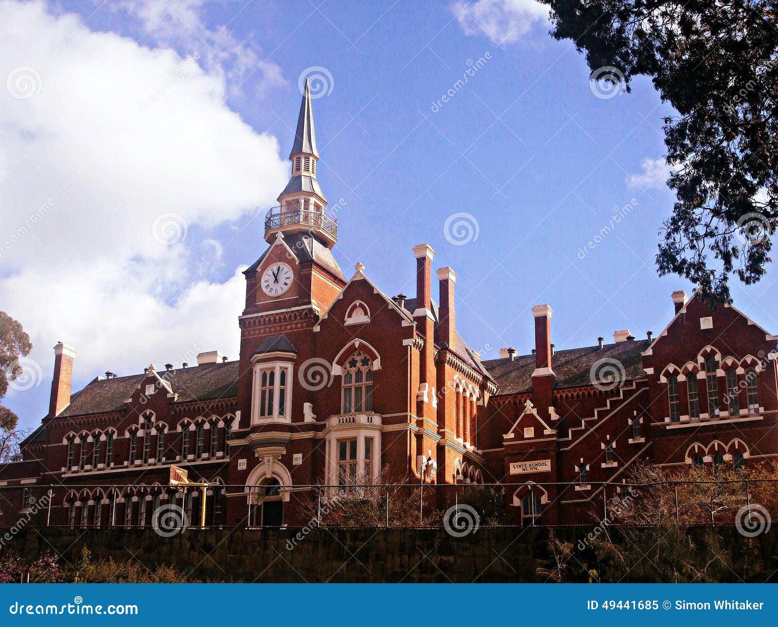 Old Victorian School stock image. Image of tower, chimneys - 49441685