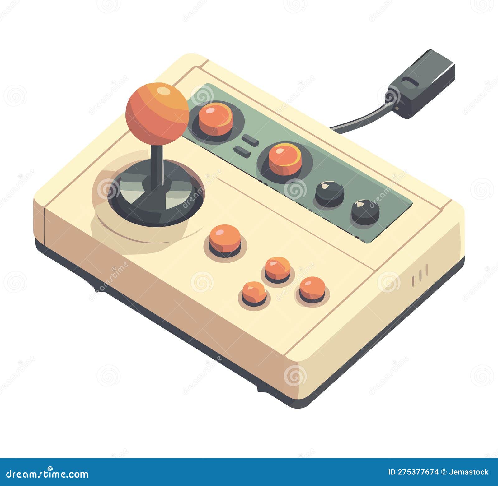 Old video game control stock vector. Illustration of joystick - 275377674