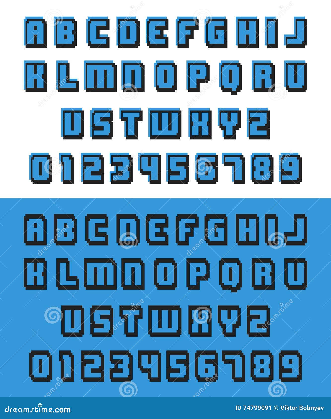 Old video game font stock vector. Illustration of sign - 74799091