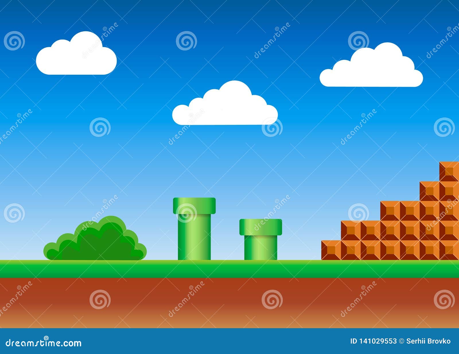 Old Video Game. Retro Style Background. Vector Illustration Stock ...