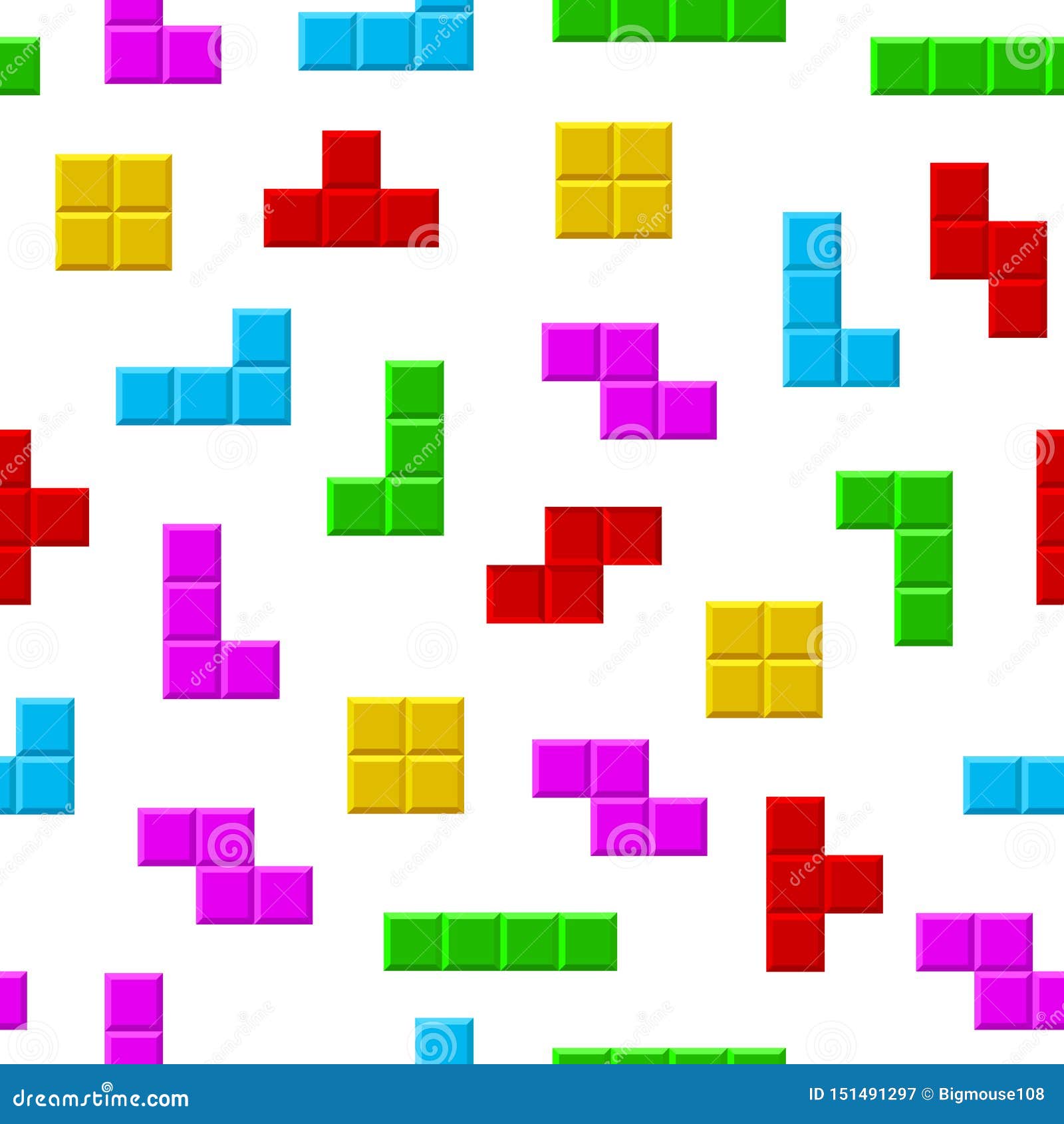 Old Video Game Square Seamless Pattern Background on a White. Vector ...