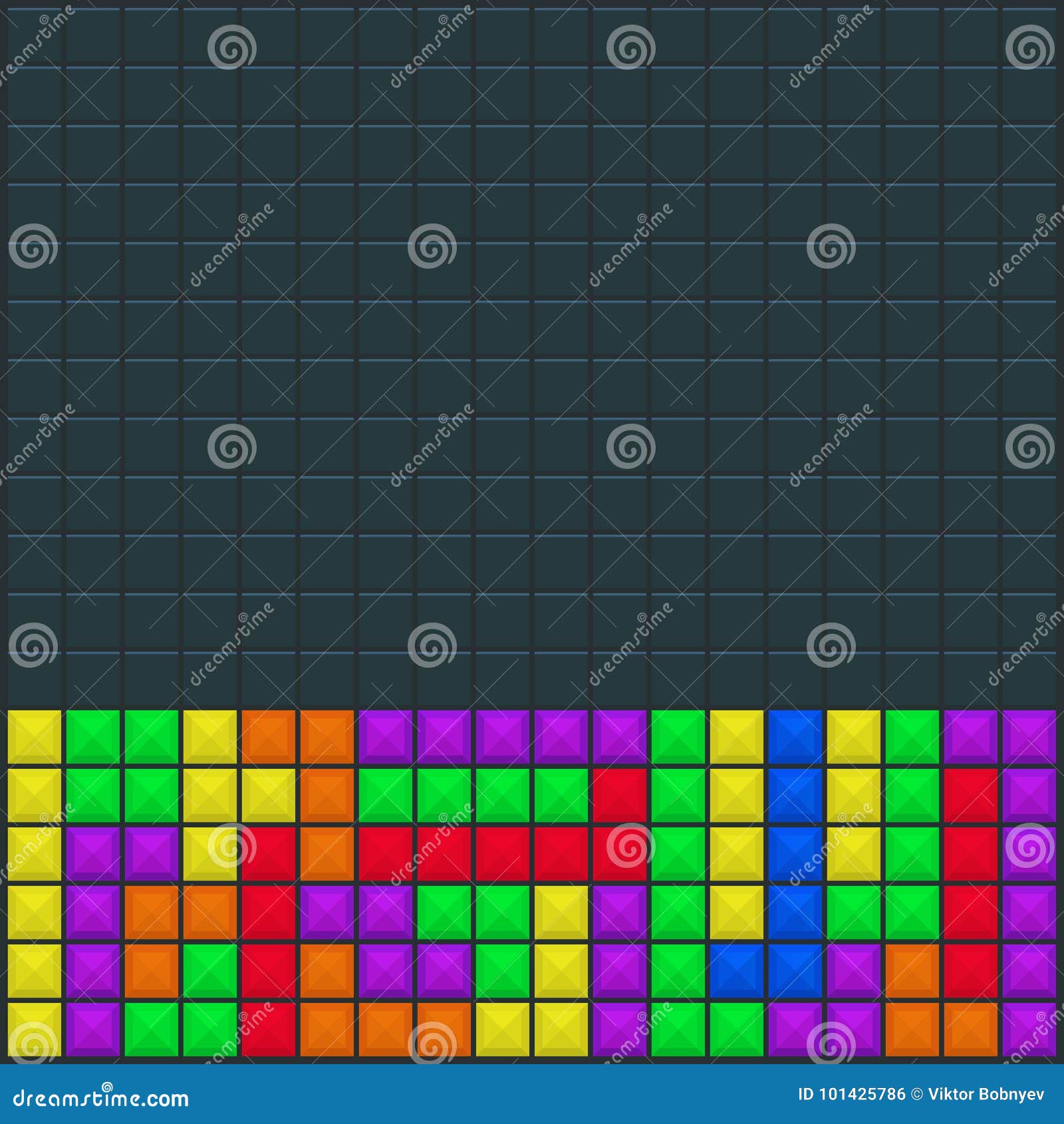 Old Video Game Square Template Stock Vector - Illustration of mosaic ...