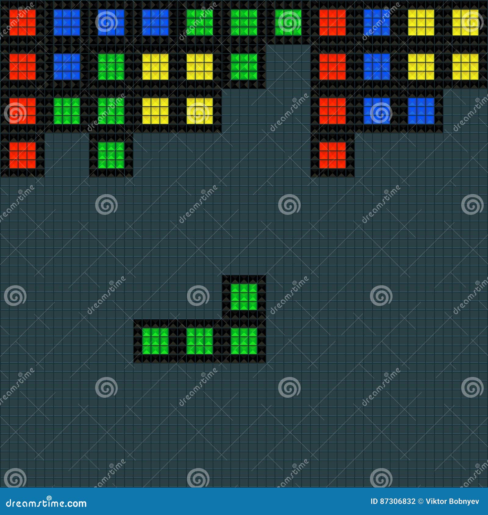 Old Video Game Square Template Stock Vector - Illustration of game ...