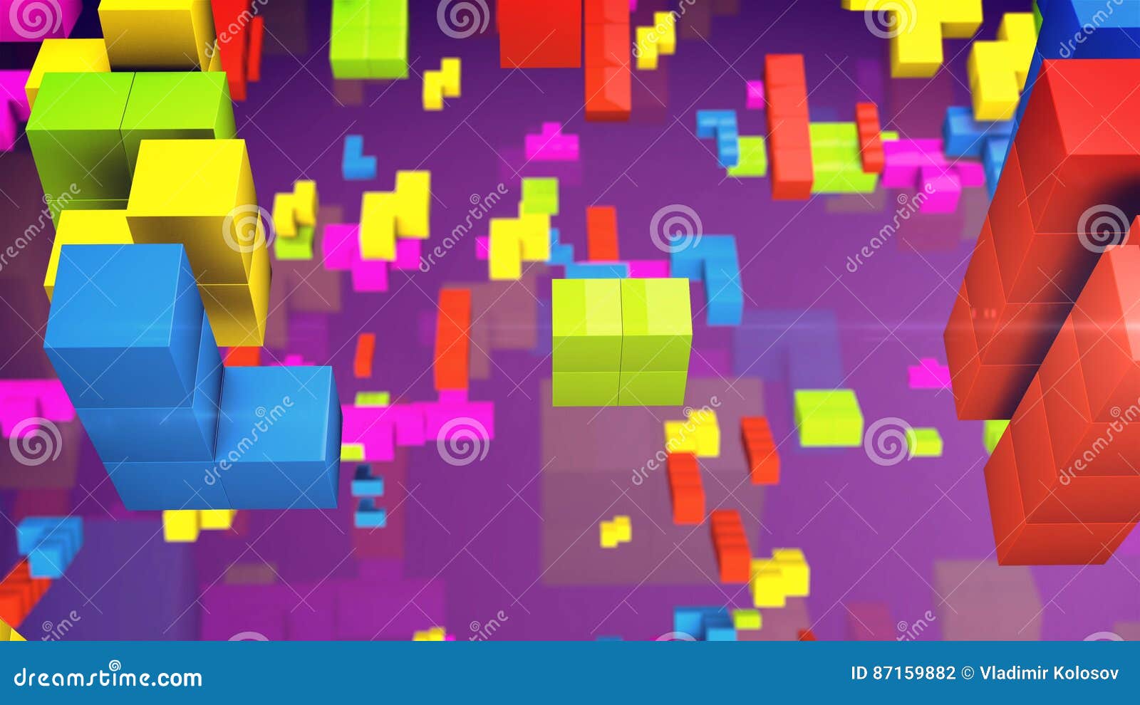 Old Video Game Square Tetris Stock Illustration - Illustration of ...