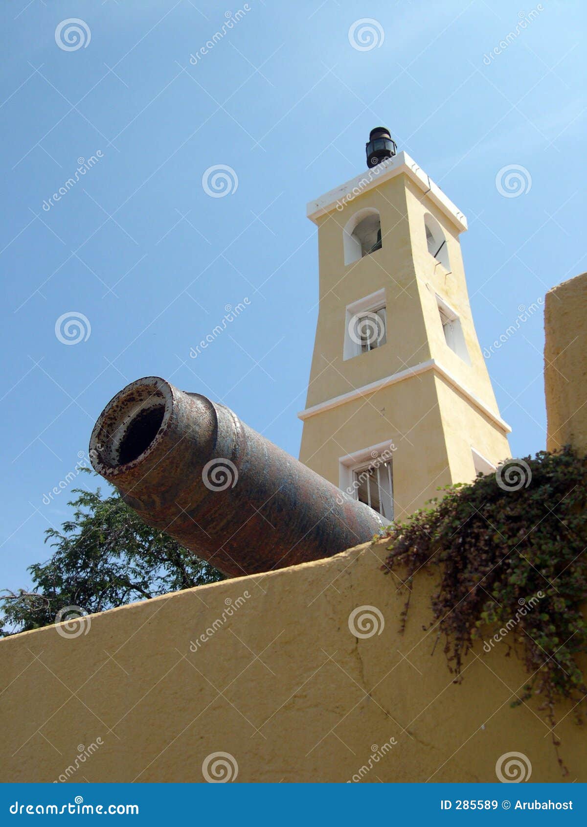 Old View Tower stock image. Image of yellow, history, blue - 285589
