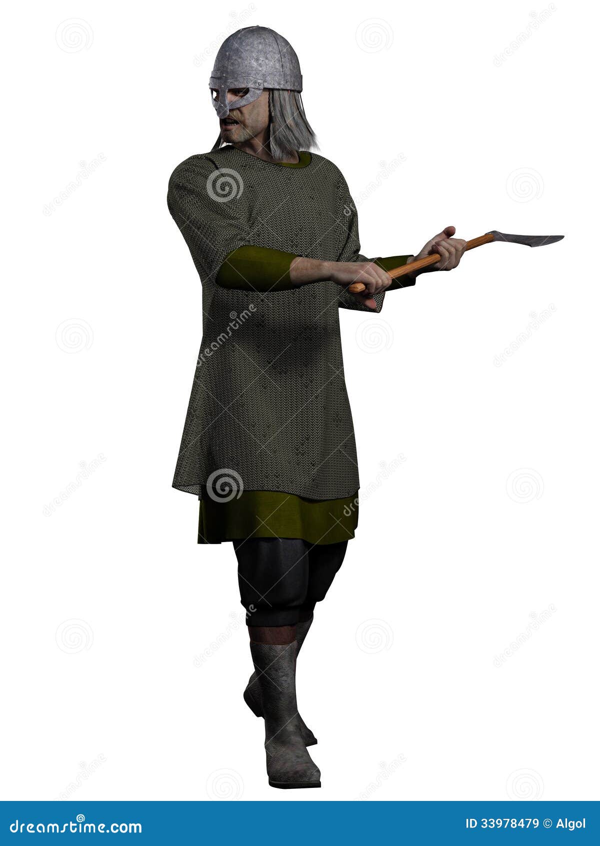 Old Viking Warrior with Axe Stock Illustration - Illustration of hair ...