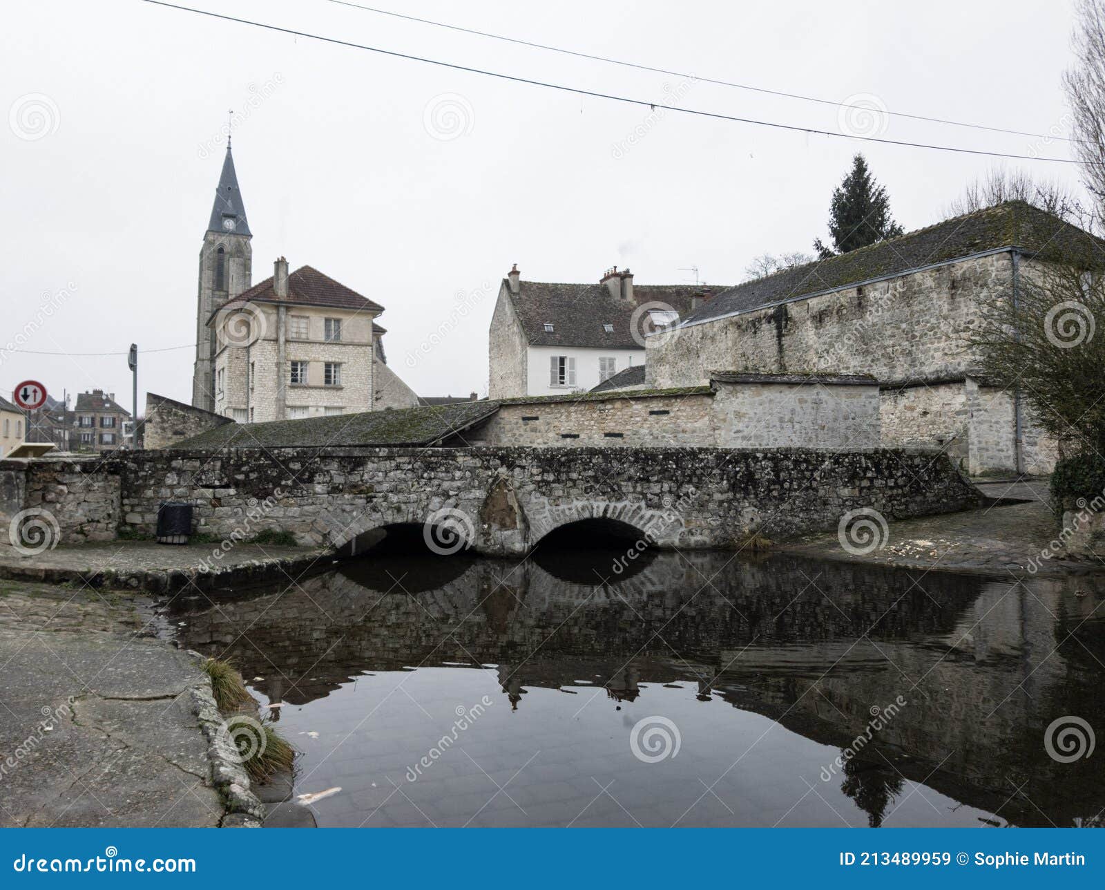 Old village with bridge stock image. Image of history - 213489959