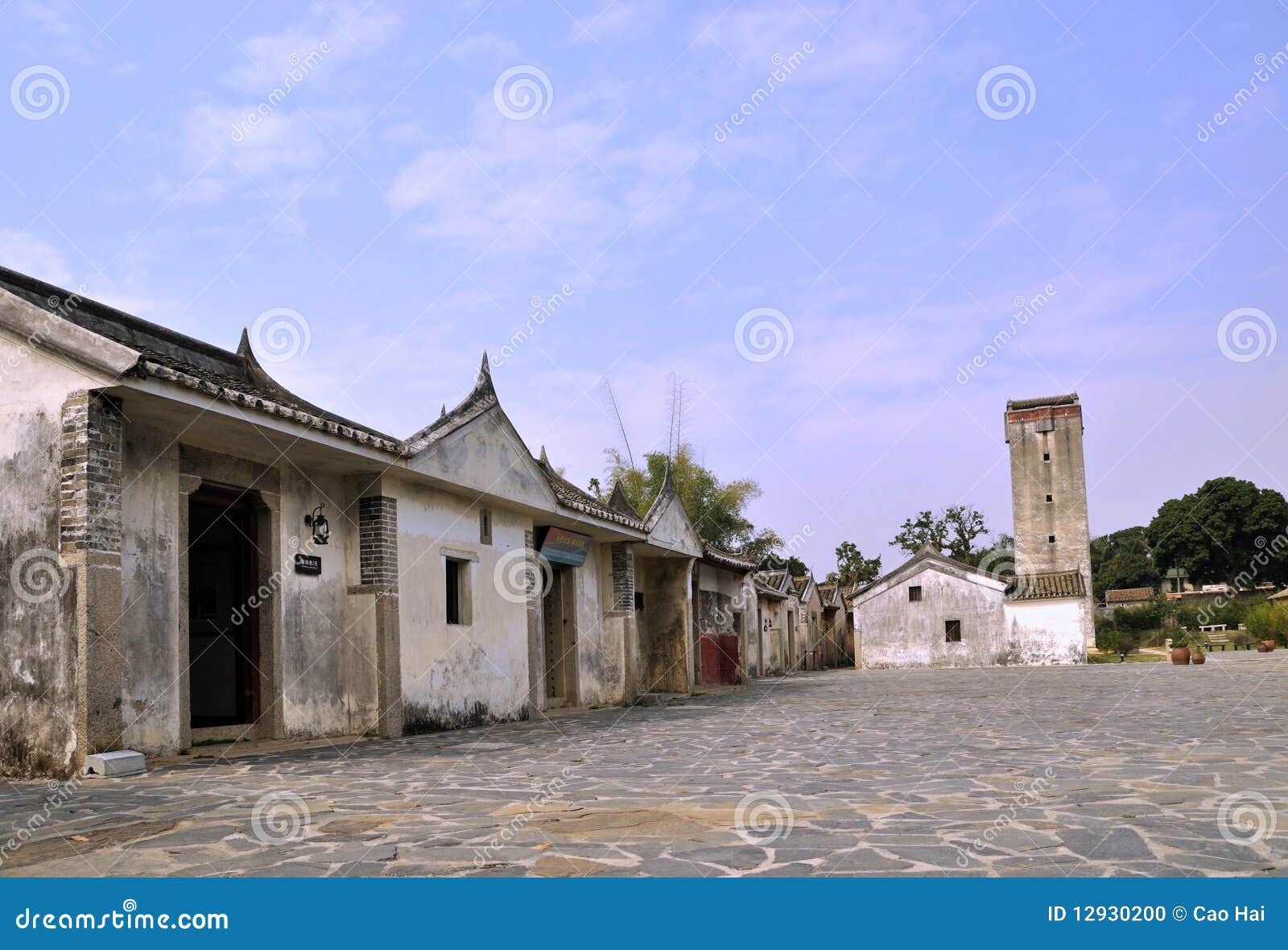 Old Village and Watchtower in Southern China Stock Photo - Image of ...