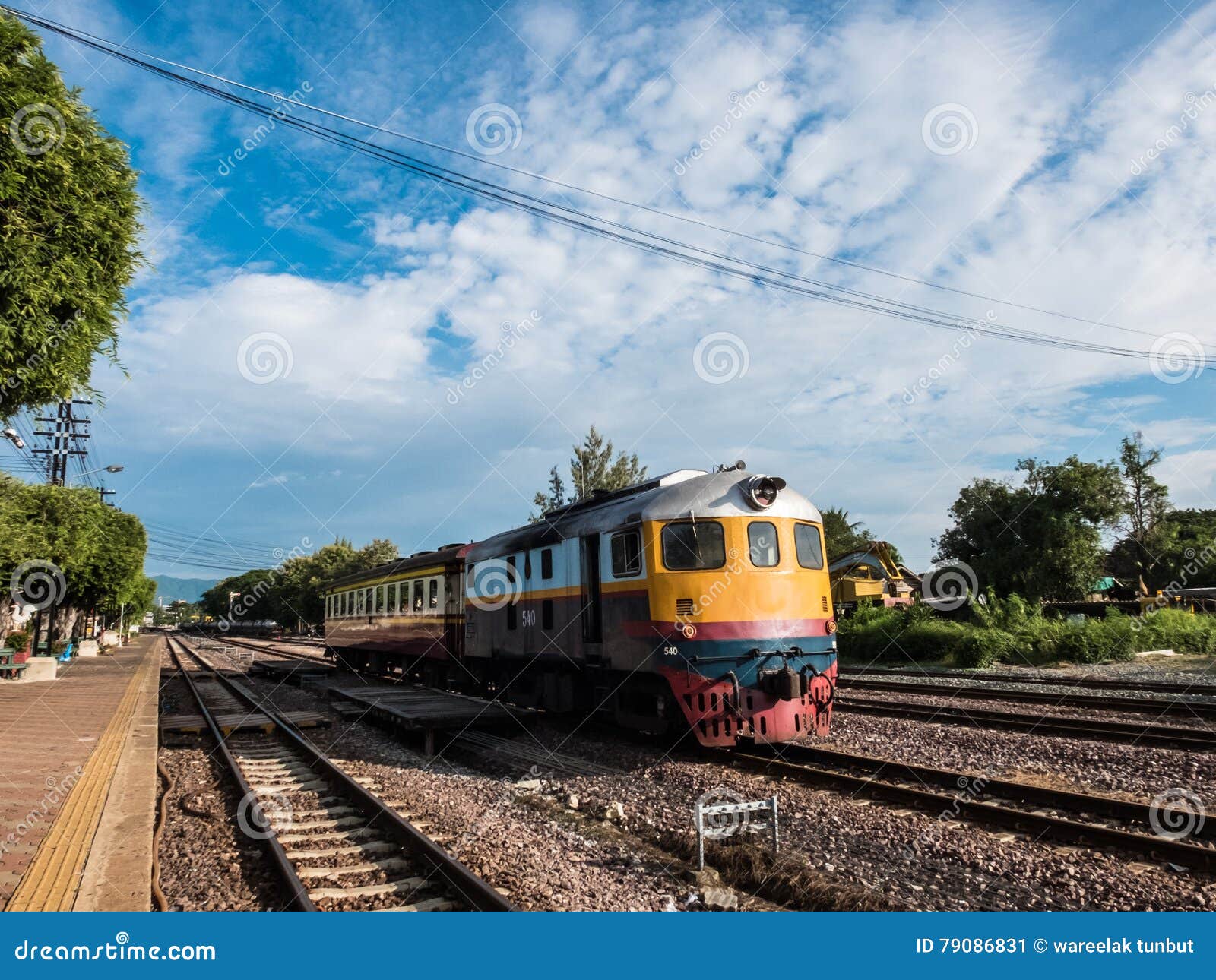 Old Vintafe Thai Train On The Railway Editorial Image | CartoonDealer ...
