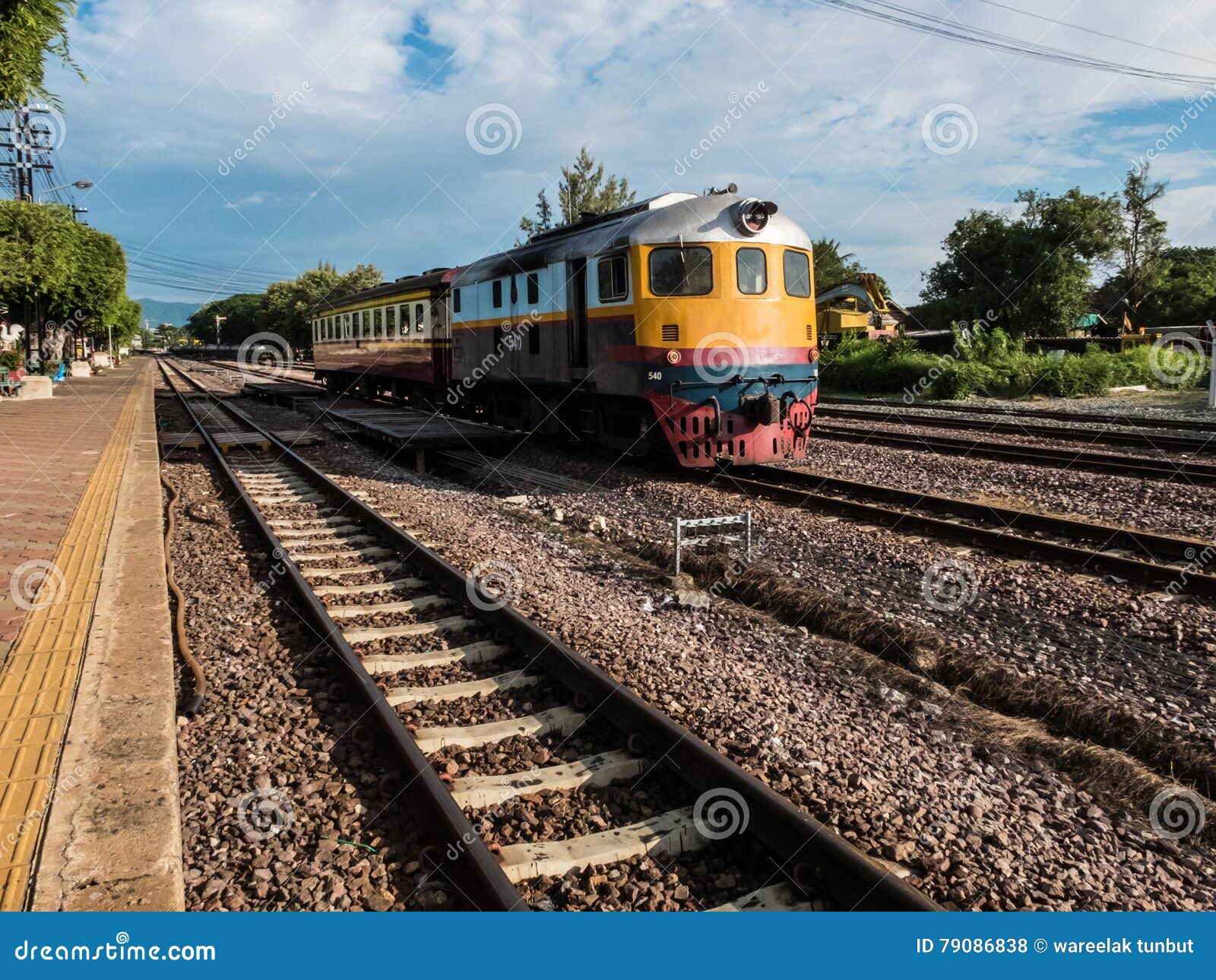 Old Vintafe Thai Train On The Railway Editorial Image | CartoonDealer ...