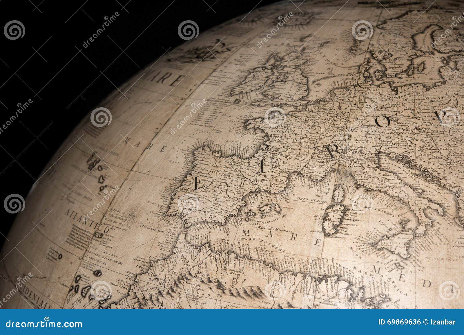 Old Vintage Antique Earth Globe Map Stock Photo - Image of historical ...