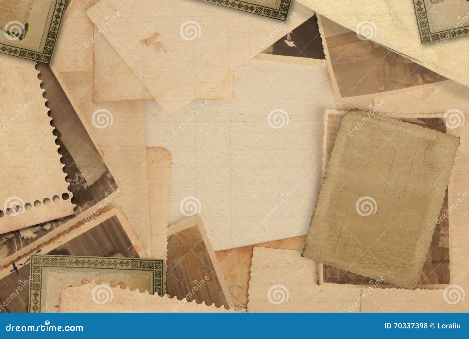 Old Vintage Archive with Photos Stock Photo - Image of message, concept ...