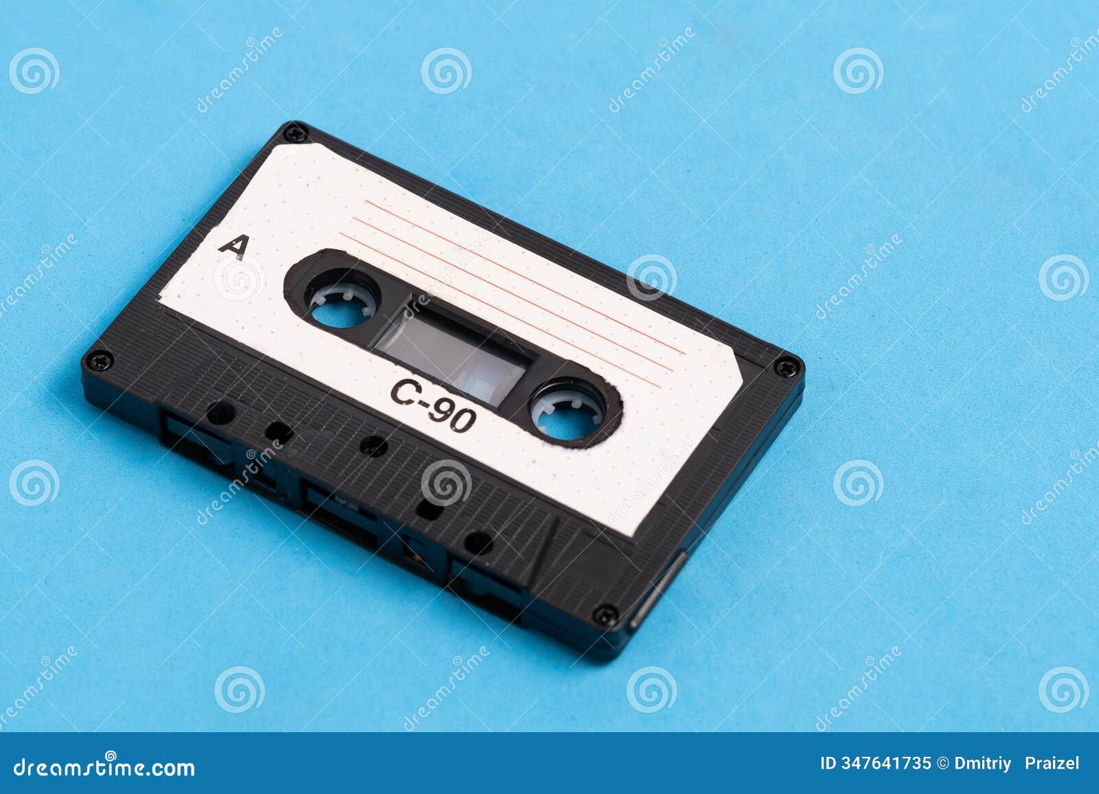 Old Vintage Audio Cassette on Blue Background Stock Image - Image of ...