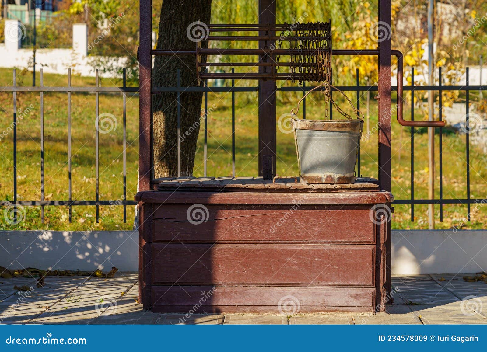 Old Vintage Authentic Wooden Rustic Well with Drinking Water ...