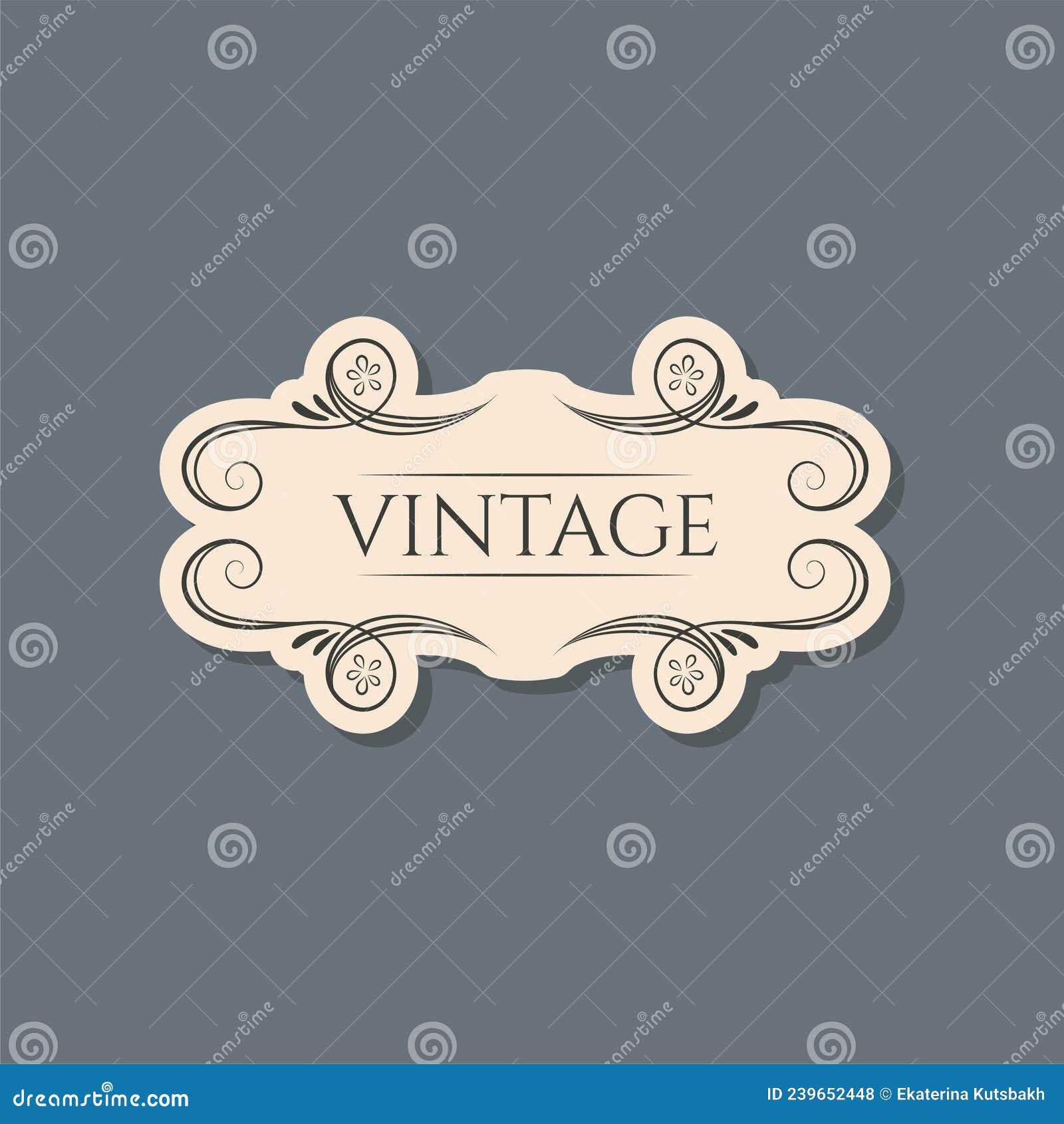 Old Vintage Banner, Isolated Design Element, Frame with Ornament Stock ...