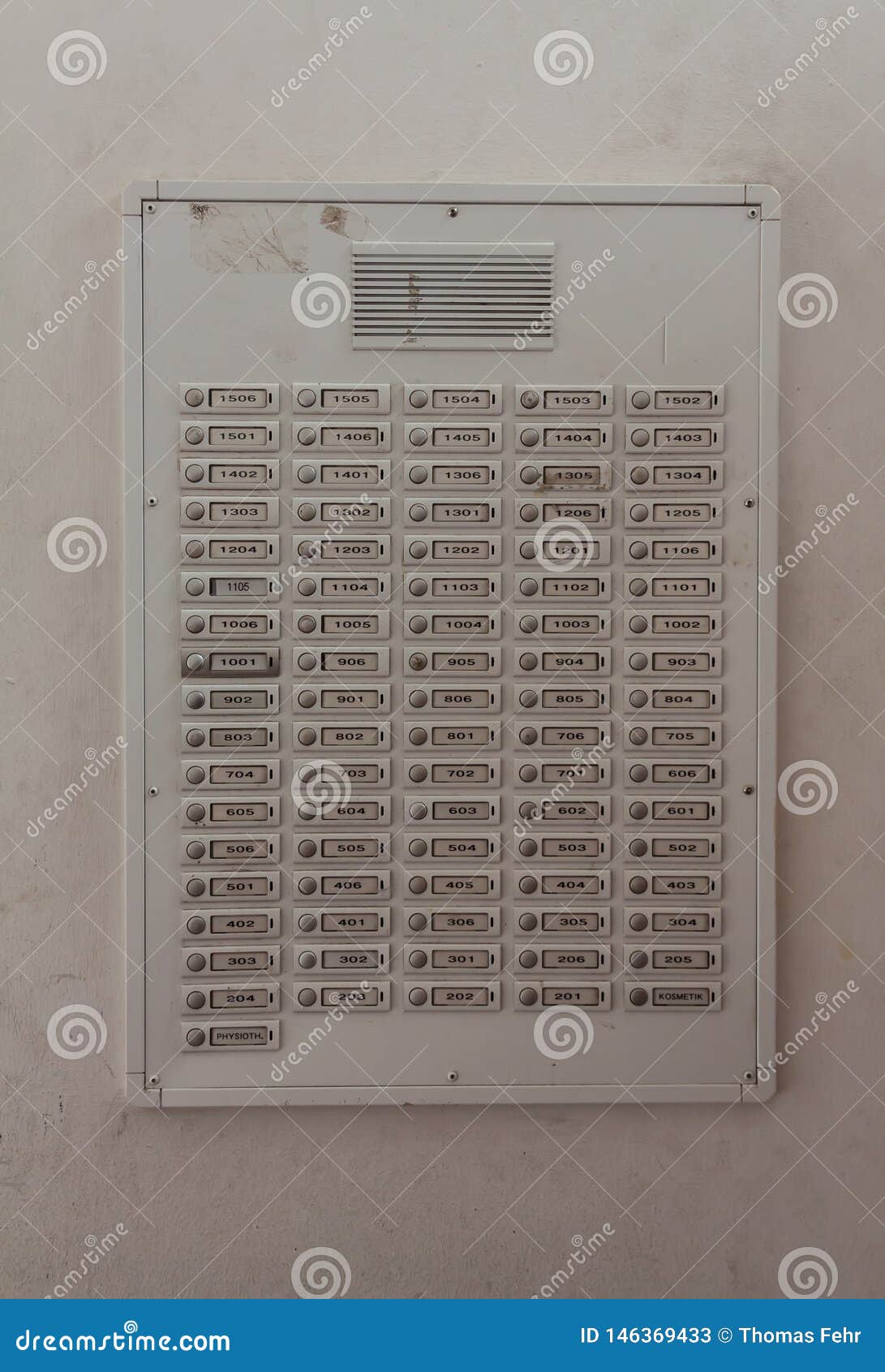Bell buttons board stock image. Image of entrance, bellbutton - 146369433