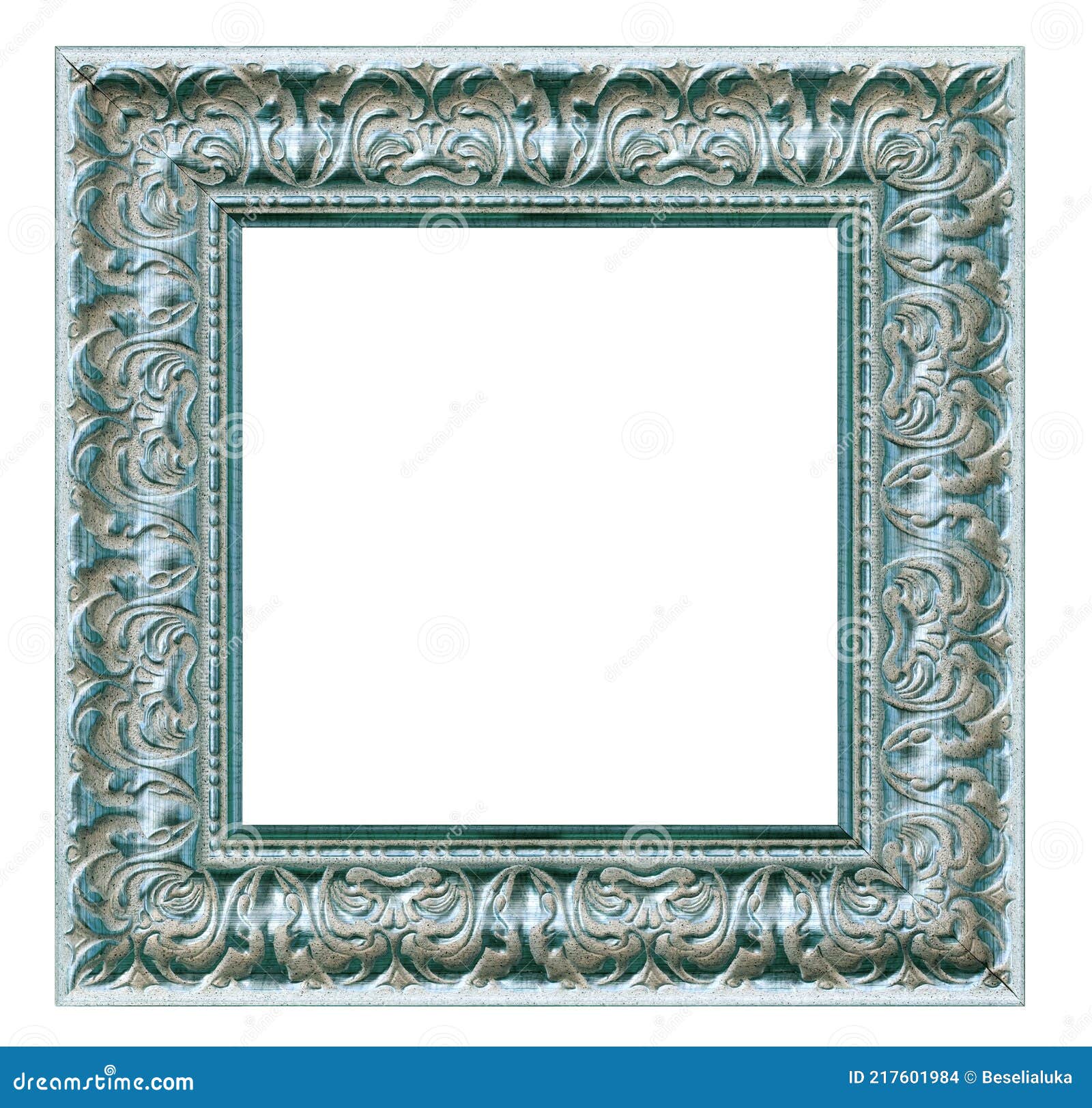 Old Vintage Blue Silver Frame Stock Photo - Image of gallery, pattern ...