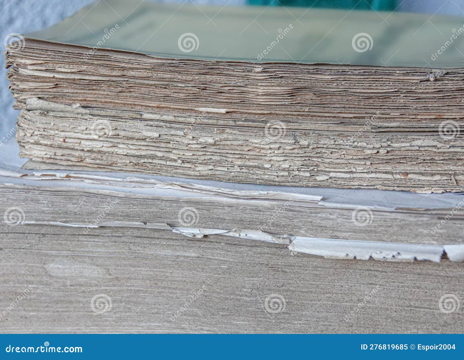 Old Vintage Books Side View with Texture of Paper Pages from Stock ...