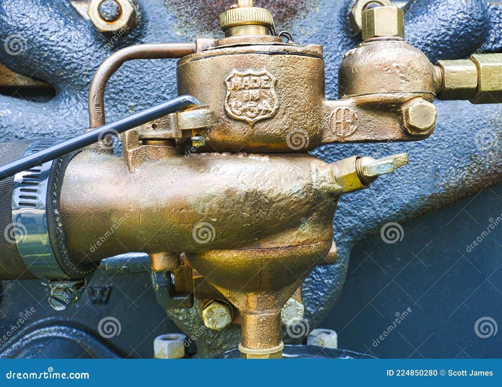 The Carburetor Of The Vintage Motorcycle Stock Photo | CartoonDealer ...