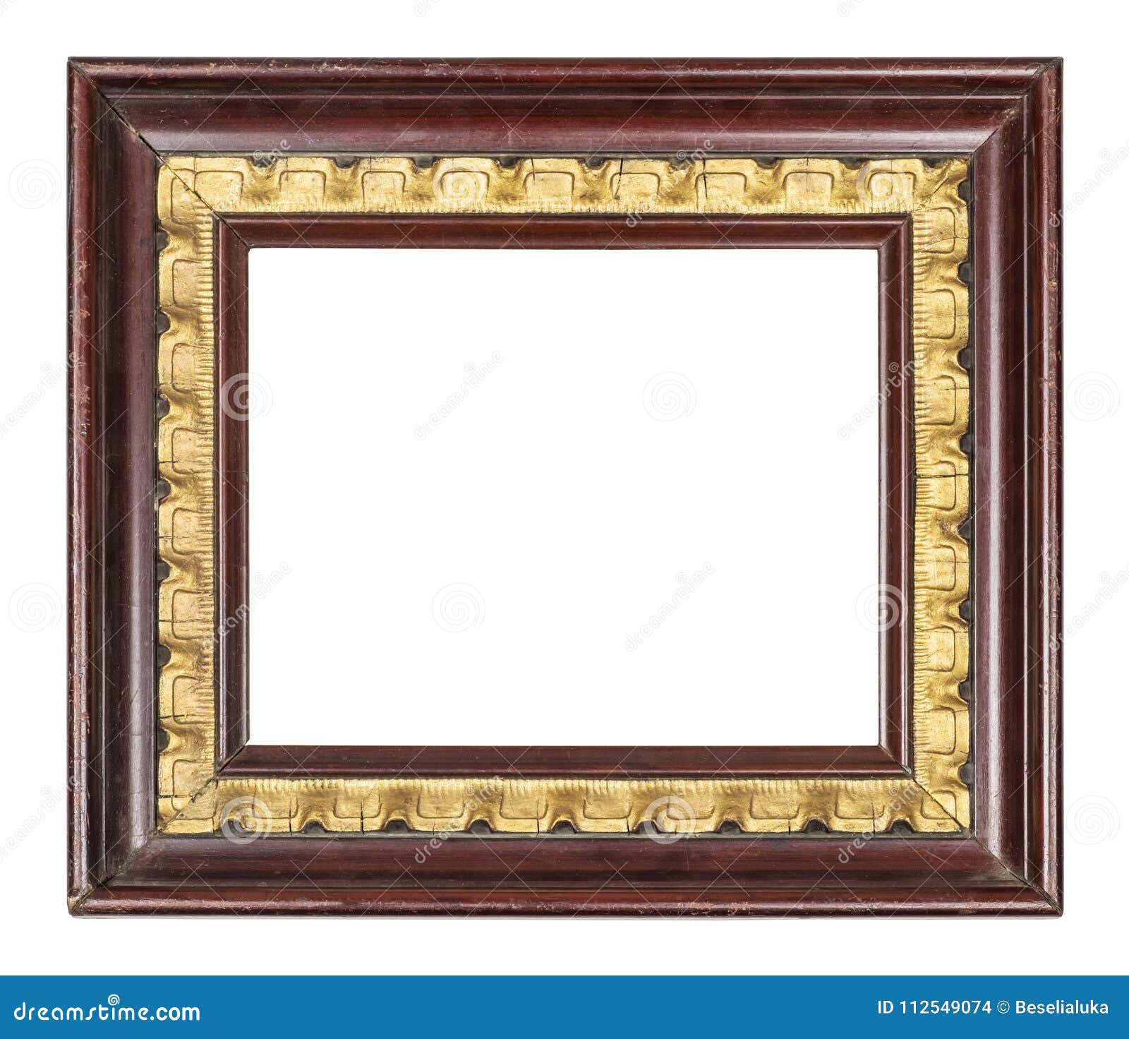 Old Vintage Brown and Golden Frame Stock Photo - Image of golden ...